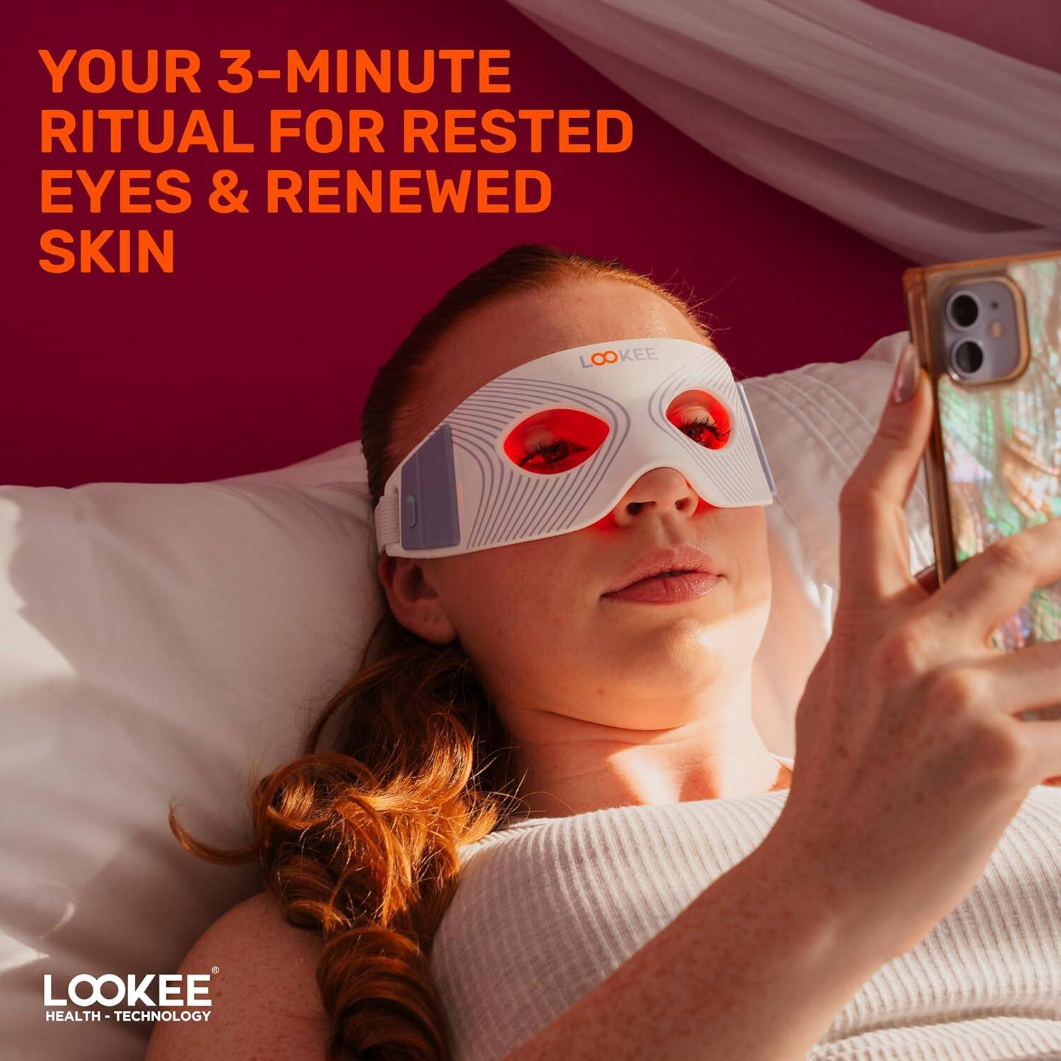 LOOKEE LOOKEE® ReviveGlow™ Pro LED Eye Rejuvenator Mask with 80 LEDs ...