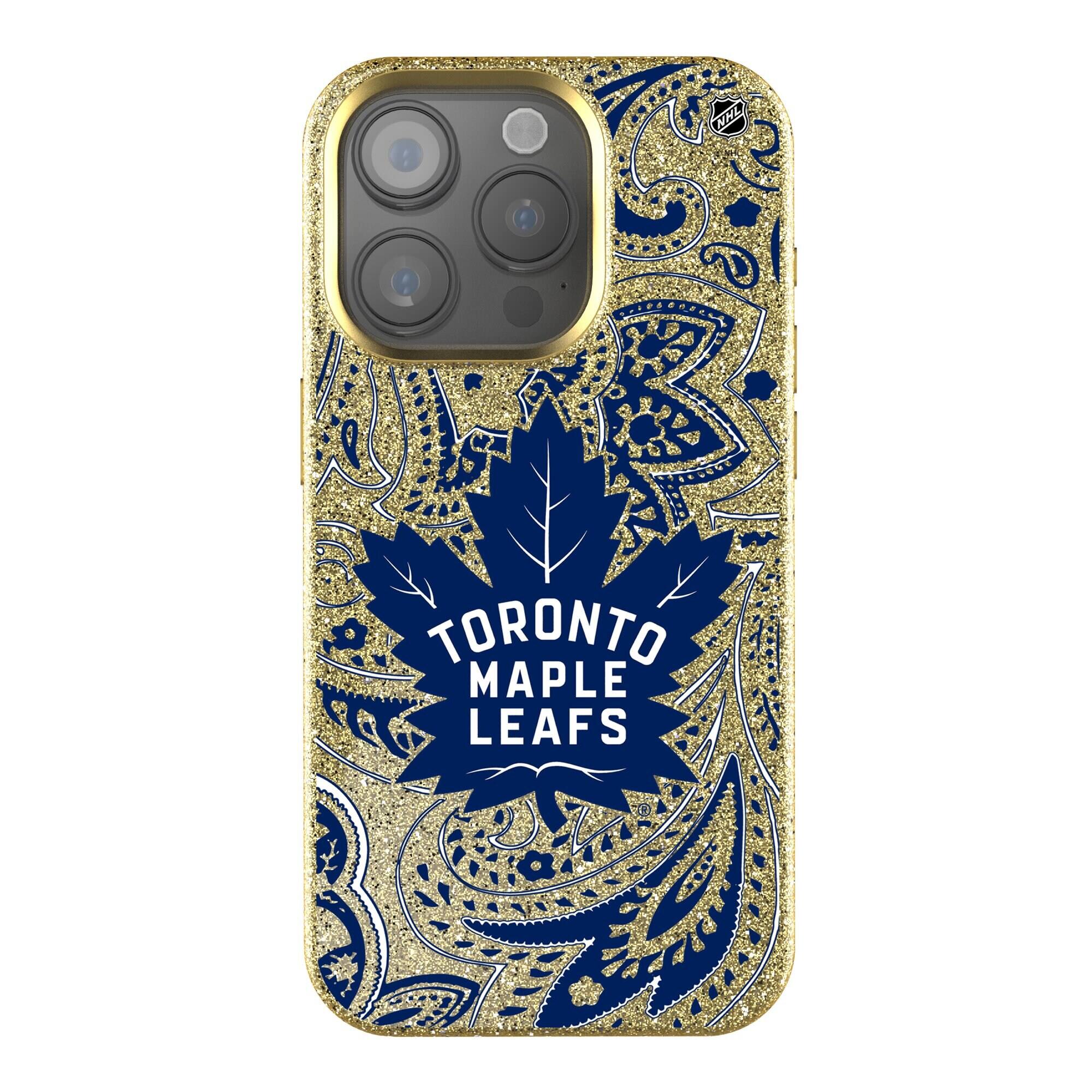 Keyscaper NHL Toronto Maple Leafs Paisley Bling iPhone Case 14 Pro Gold ...