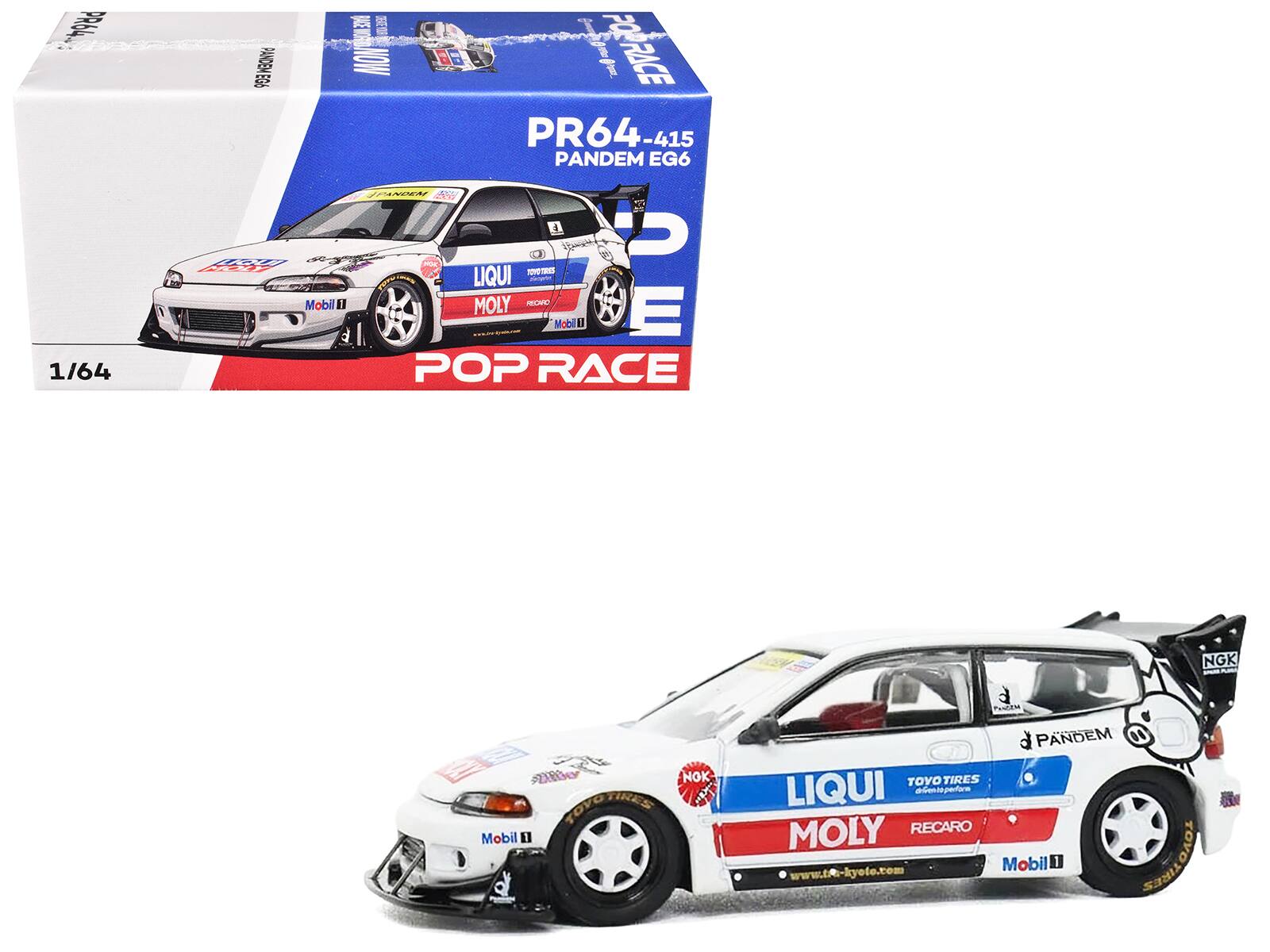 Pandem Civic EG6 RHD (Right Hand Drive) with Stripes and Graphics 1/64 ...