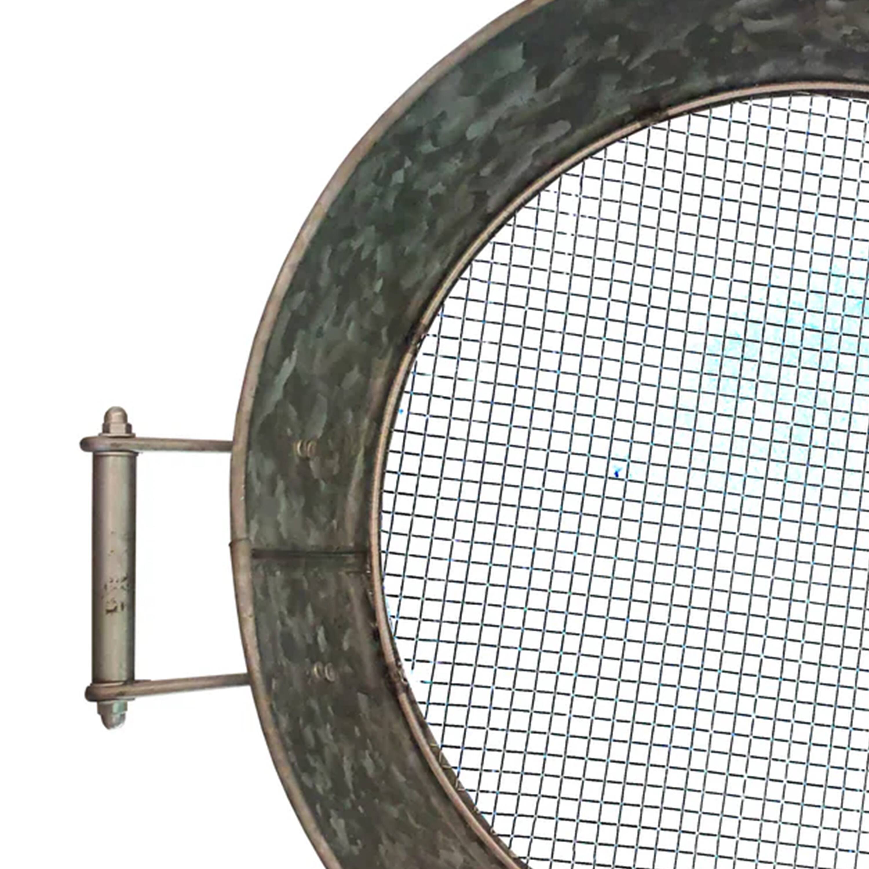 Manhattan Lane Round Galvanized Steel Compost Sifter with Wire Mesh ...