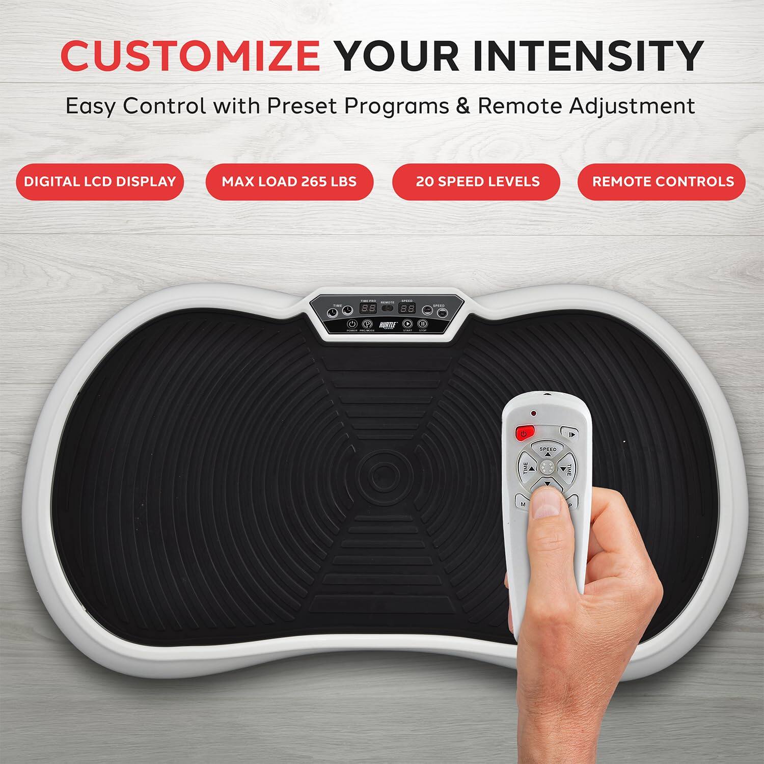 Hurtle Vibration Plate Machine – Adjustable 1–99 Speeds, Quiet ...