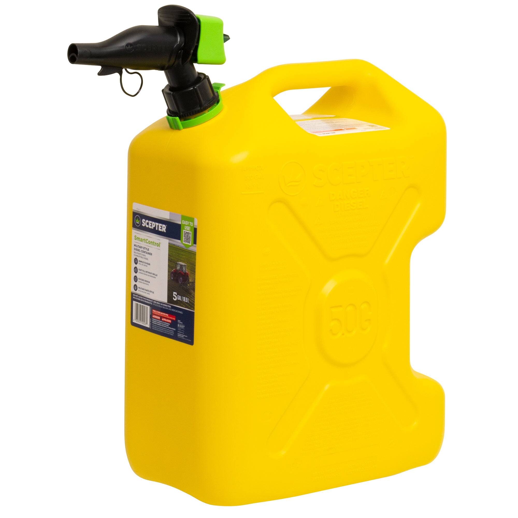 Scepter SmartControl Dual Handle Diesel Gas Container Jug, 5 Gal, 2 ...