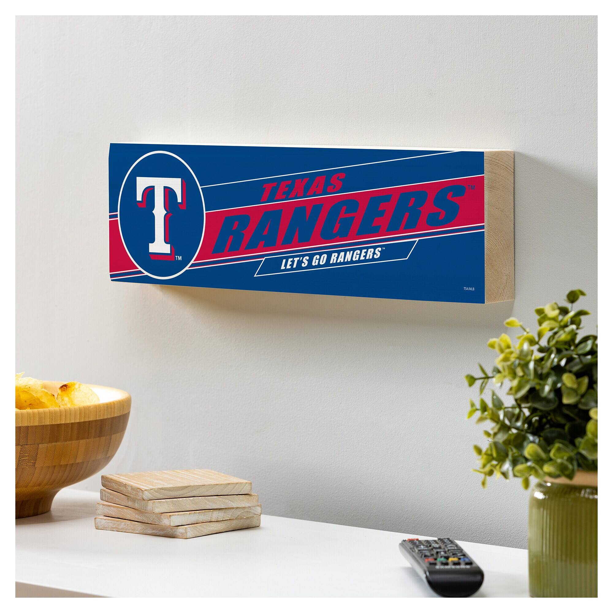 Evergreen Enterprises Texas Rangers 5" x 18" Shadow Logo Wood Mantle ...