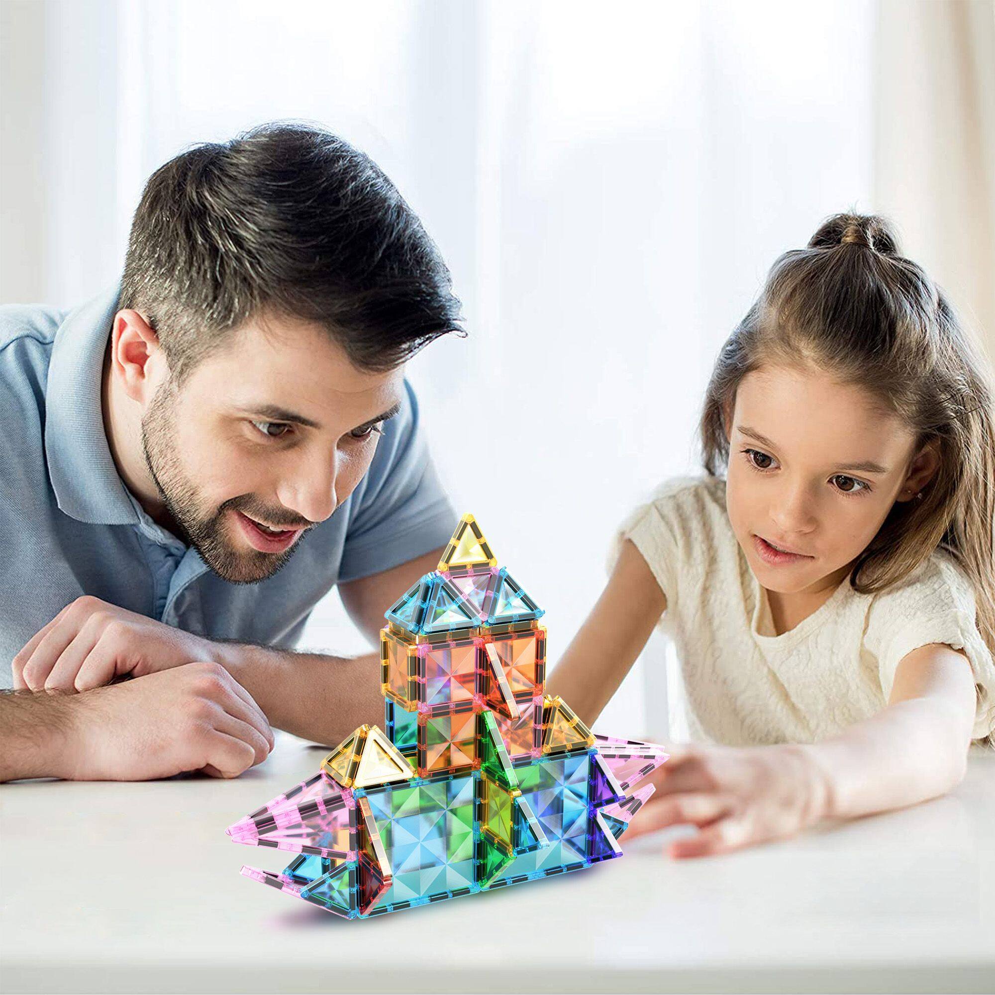 PicassoTiles PICASSO TILES Magnetic Tiles For Kids, 80PCS Construction ...