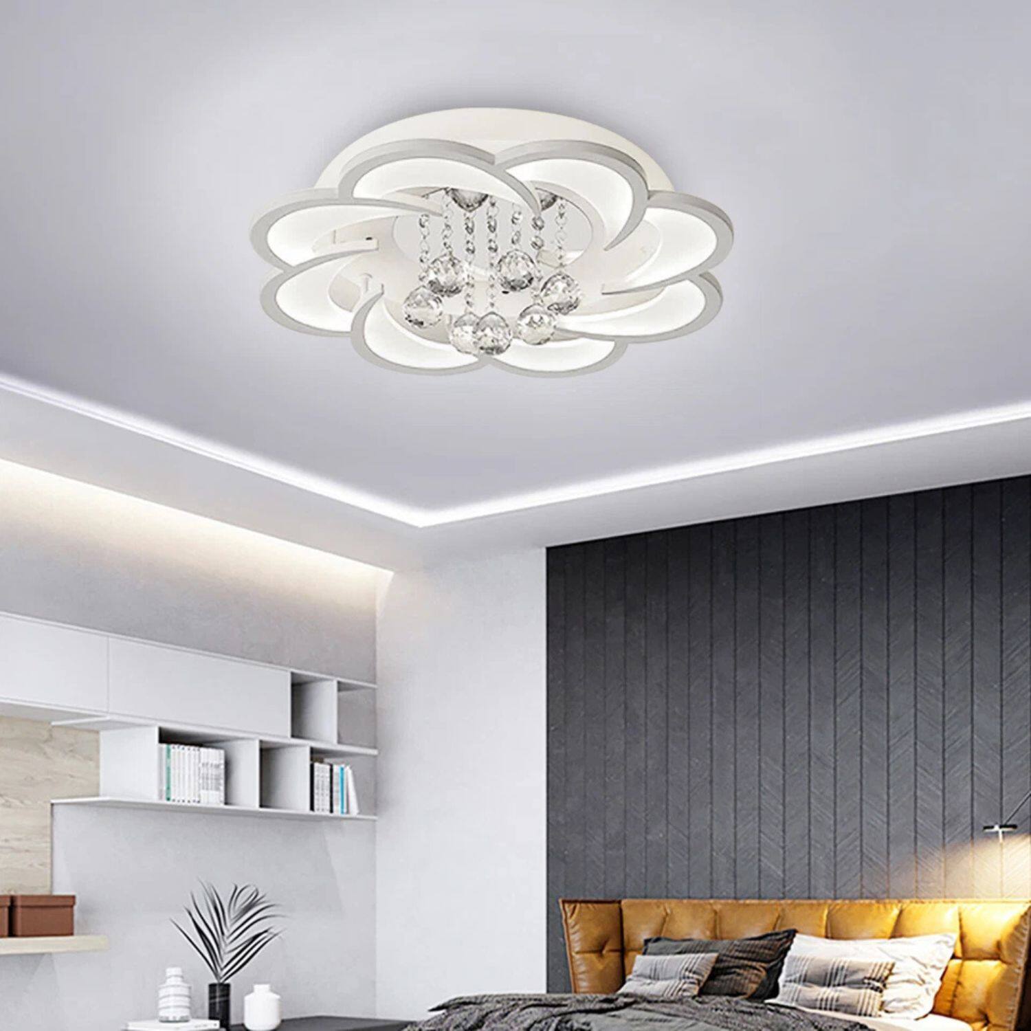 Home Collection Modern LED Crystal Flower Ceiling Chandelier ACR-LED ...