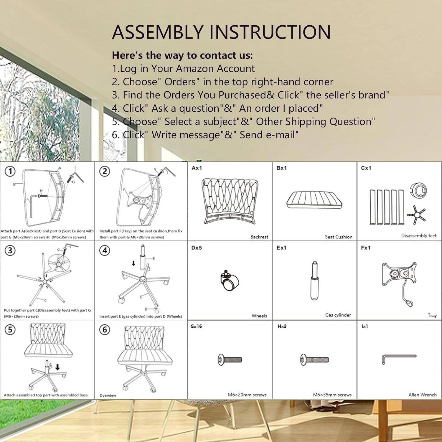 U HOMY Oversize Armless Home Office Chair with Wide Seat, Wheels ...