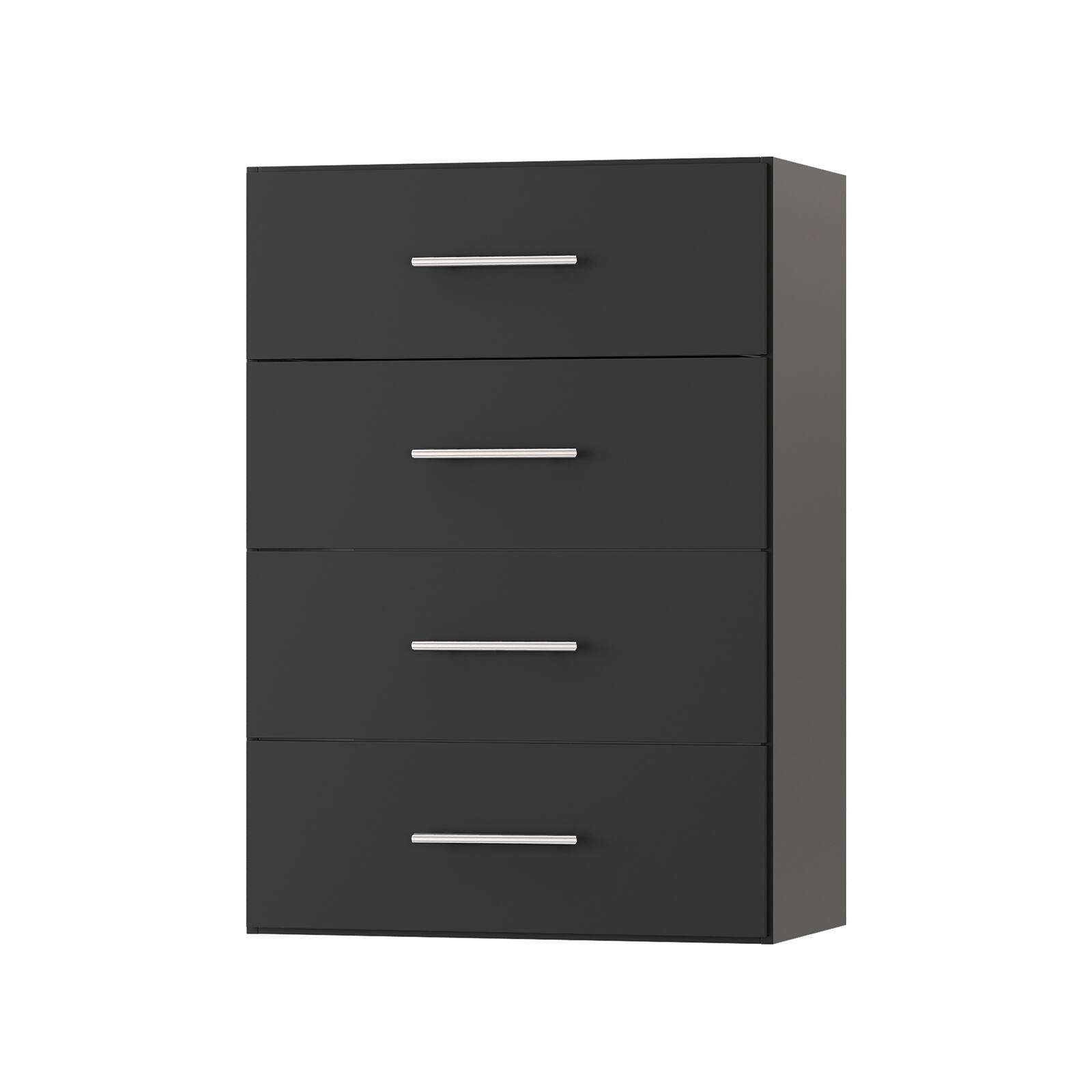 LOVMOR 25.5 in Black 4 Drawer Short Tower Closet Unit Customizable Wall ...