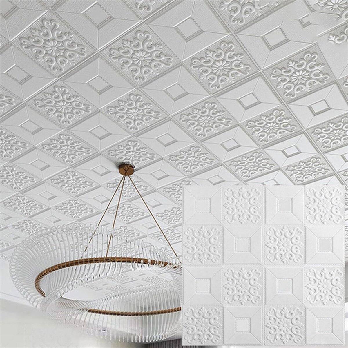 Auledio 10 Pieces 3D Self Adhesive Foam Wall Stickers, Ceiling ...