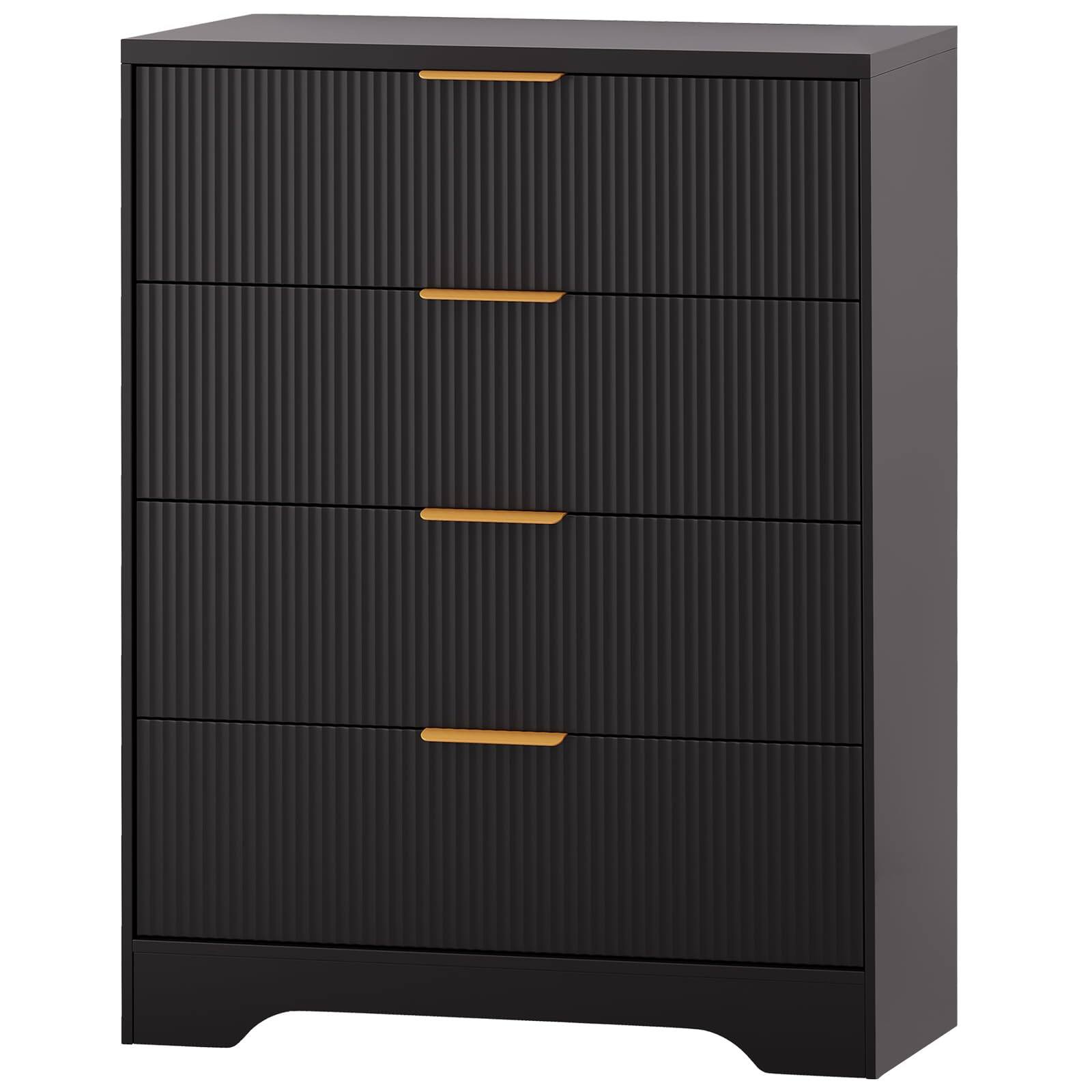Jojoka 4 Drawer Dresser for Bedroom, Modern Chest of Drawers with ...