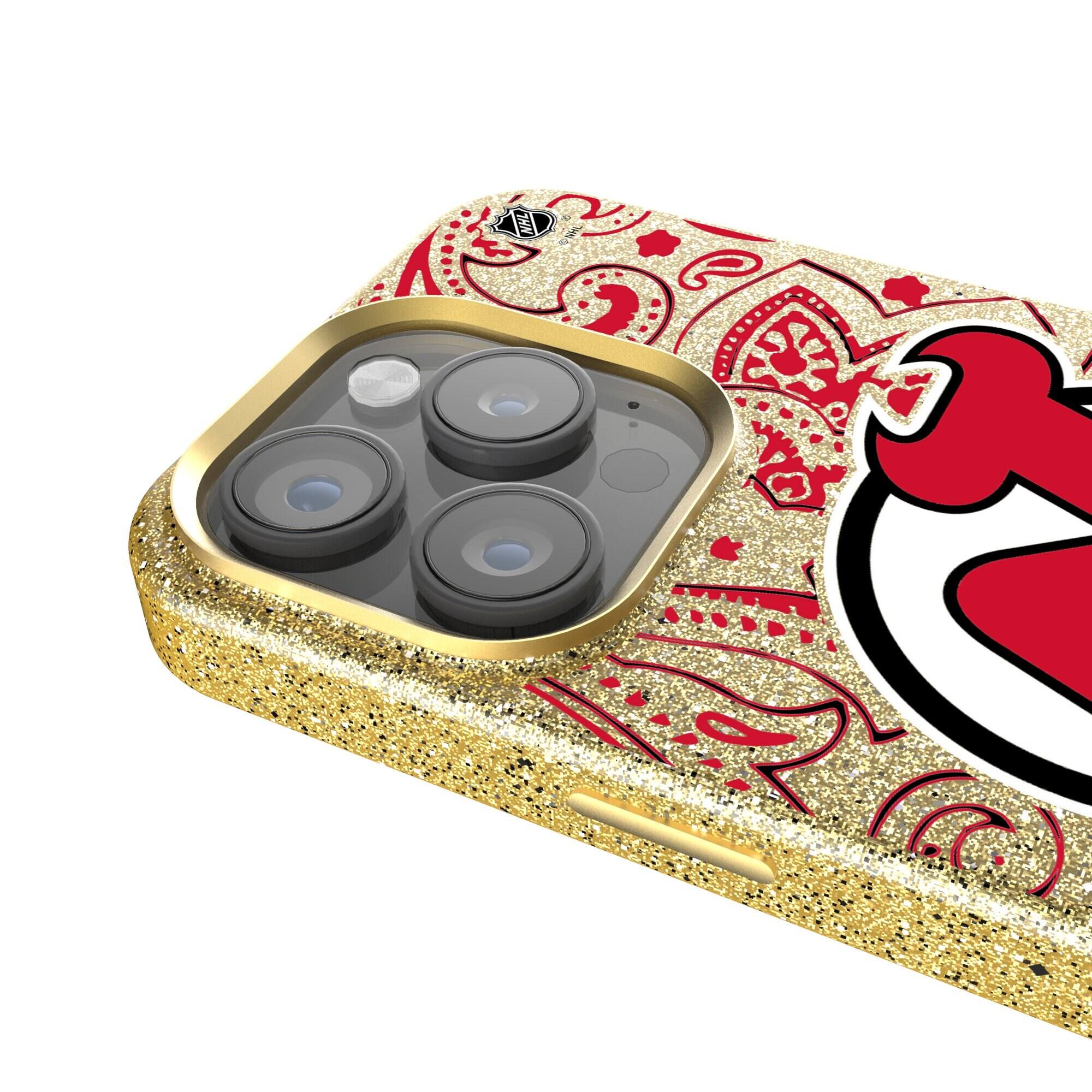 Keyscaper NHL New Jersey Devils Paisley Bling iPhone Case 15 Plus Gold ...