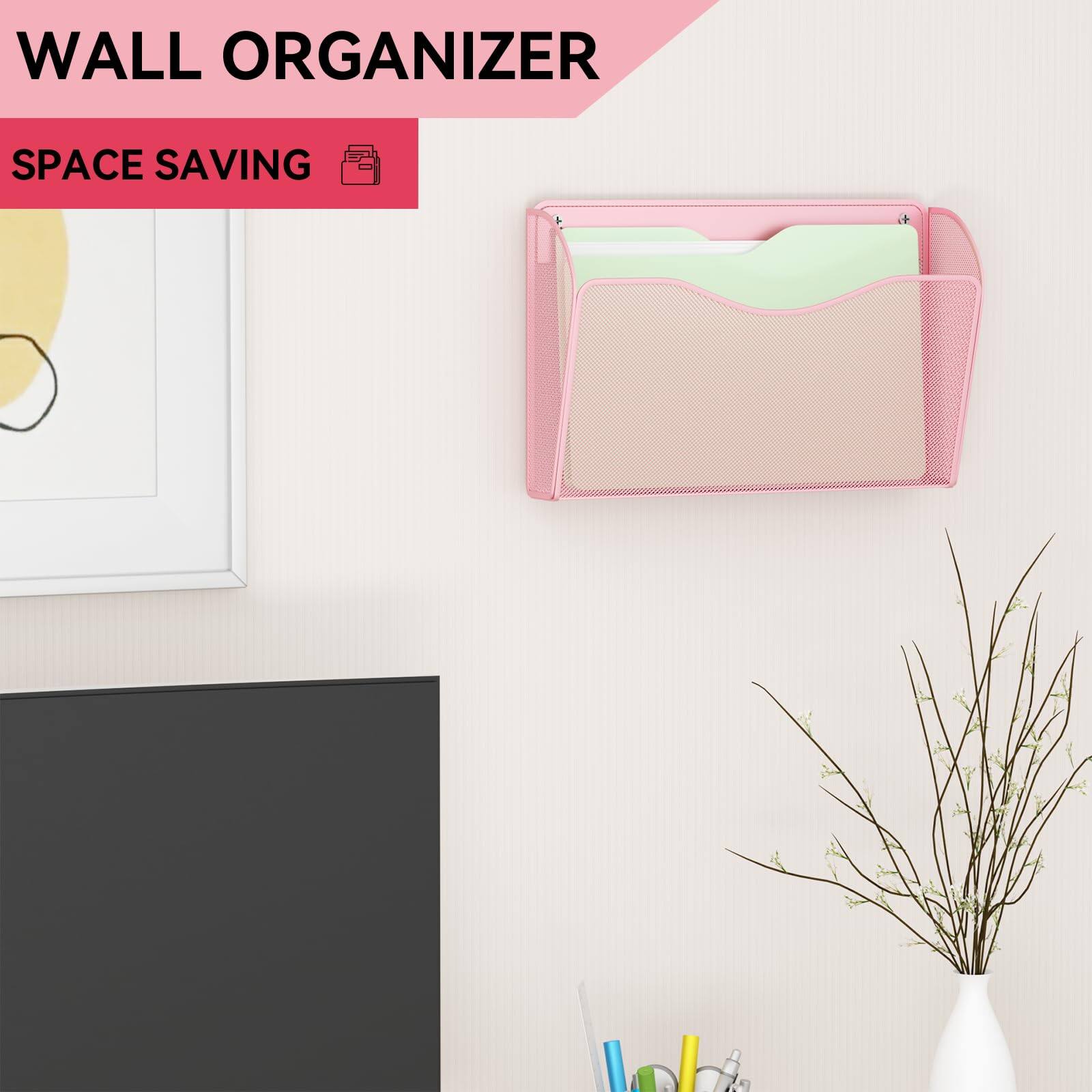 Dapper Styles 3 Single Pocket Wall File Holder Mesh Hanging Folder ...