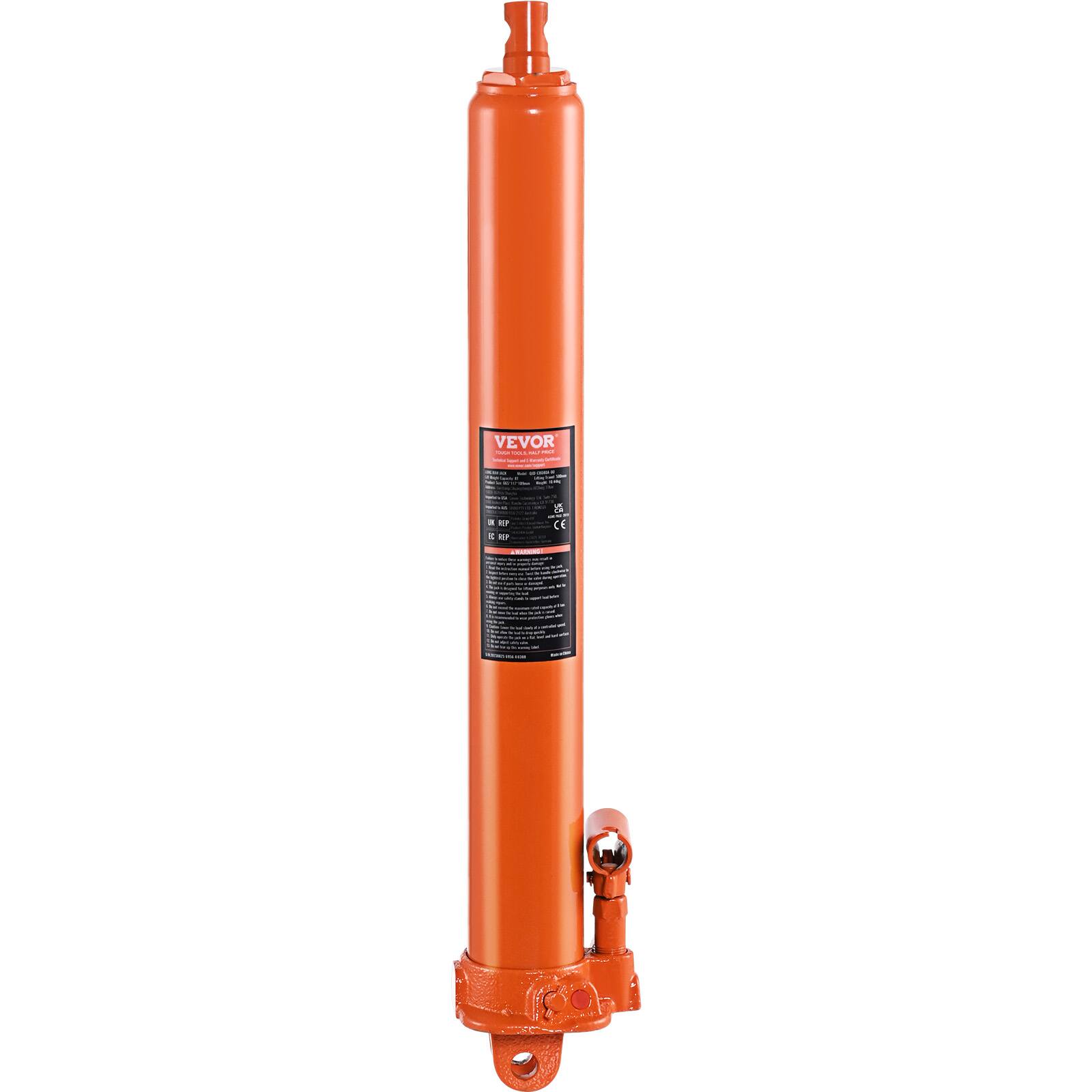 VEVOR Hydraulic Long Ram Jack, 8 Ton Engine Hoist Cylinder with Single ...