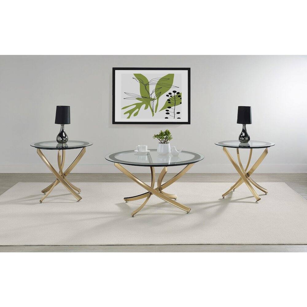 Coaster Co. of America Brooke 3 piece Round Coffee and End Table Set ...
