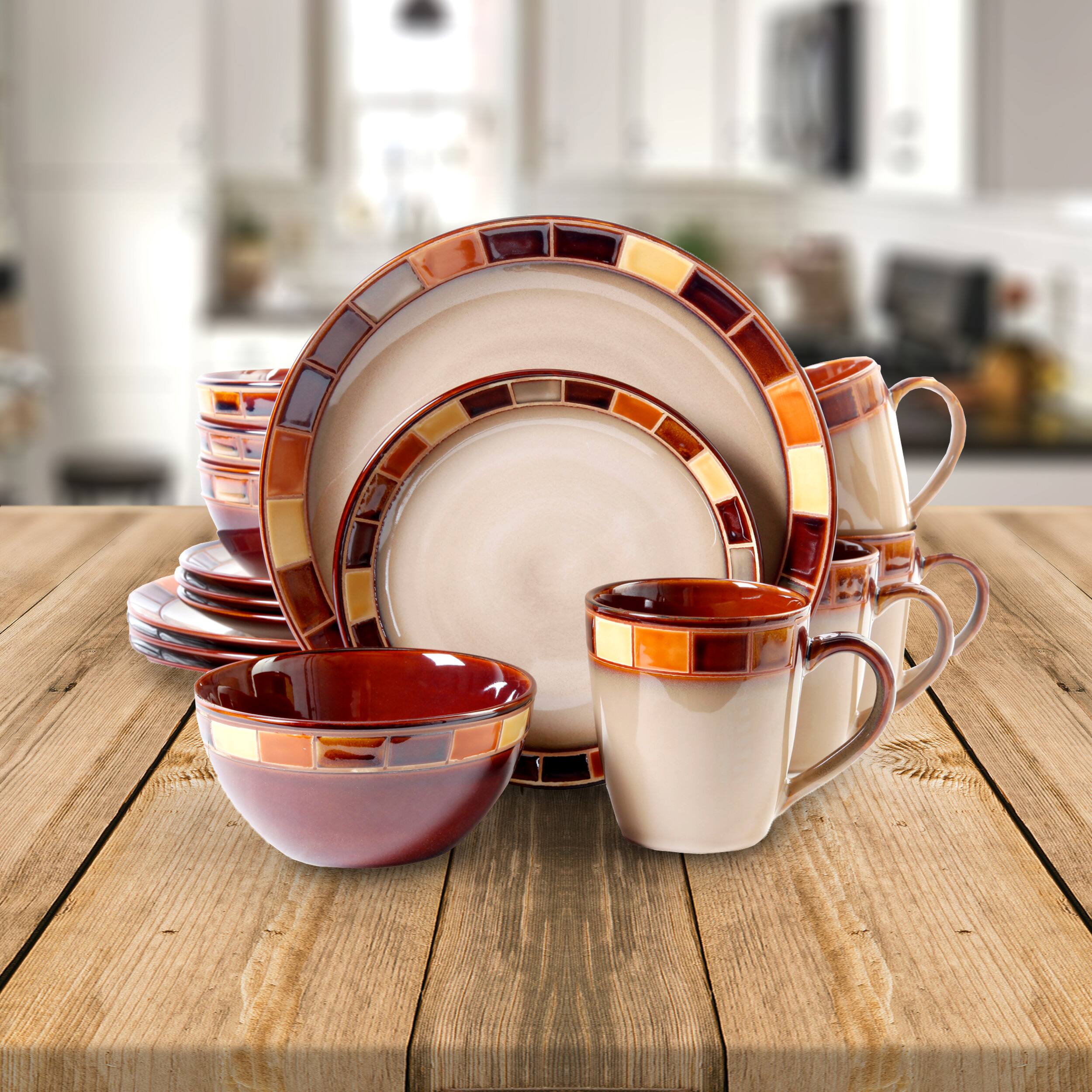 Gibson Elite Casa Estebana 16 pc Dinnerware Set Red 31083776M - Best Buy