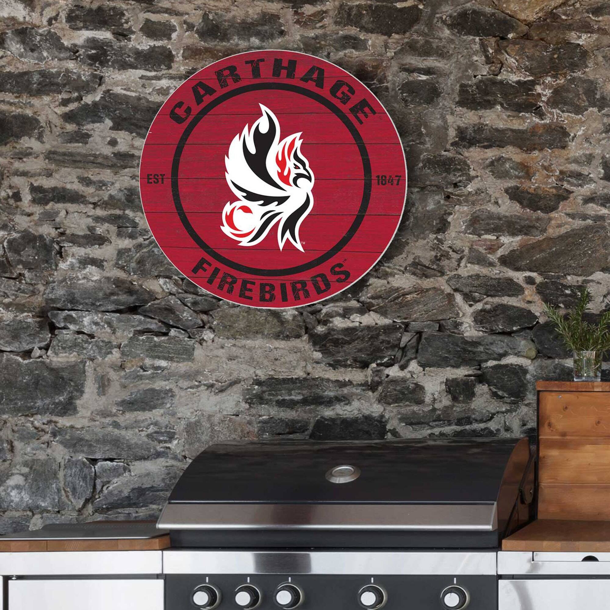 Jardine Carthage Firebirds 20'' x 20'' Indoor/Outdoor Weathered Circle ...