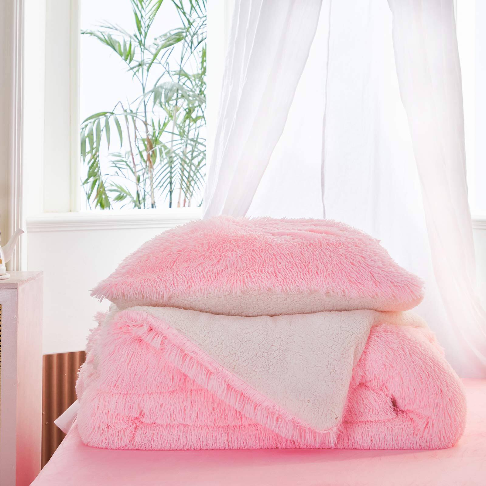 Paradigms Interiors Plush Shaggy Comforter Set Size Luxury Faux Sherpa ...