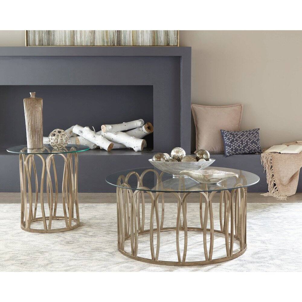 Coaster Co. of America Monett Round Glass Top Coffee Table Chocolate ...