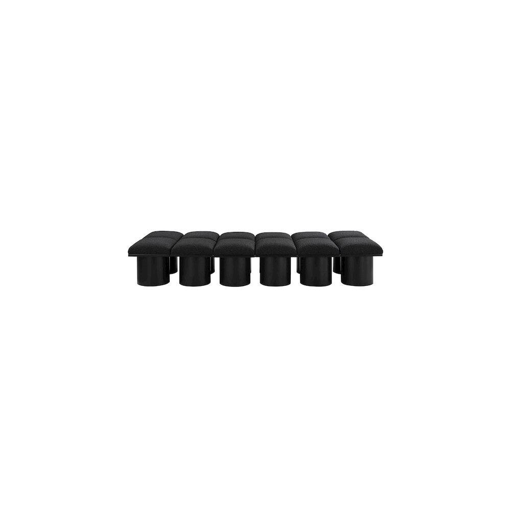 Meridian Furniture Pavilion Bench Black Boucle Fabric 466Black-12D ...