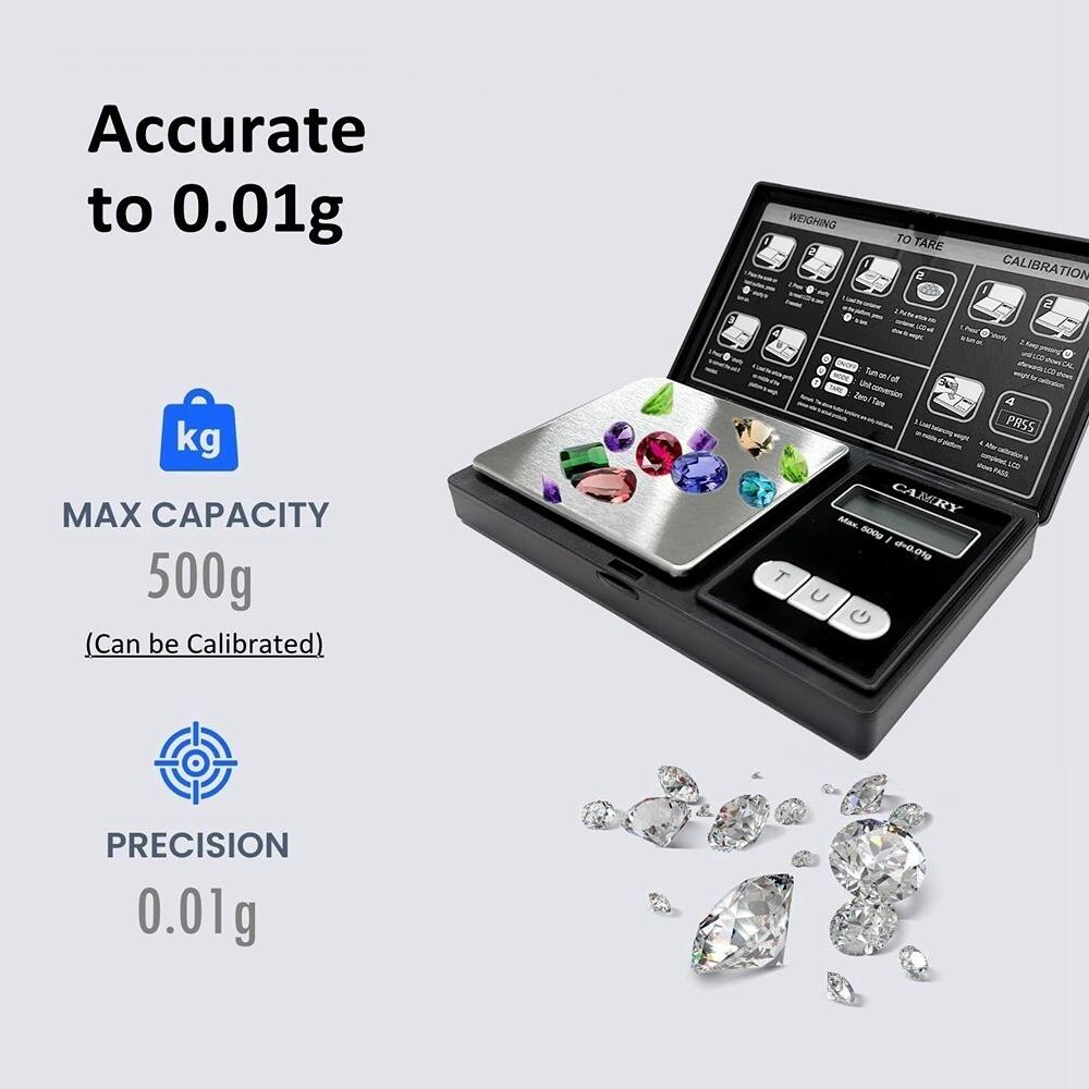 ACJPR CAMRY Digital Pocket Gram Scale 500g/0.1g, Small Digital Scales ...