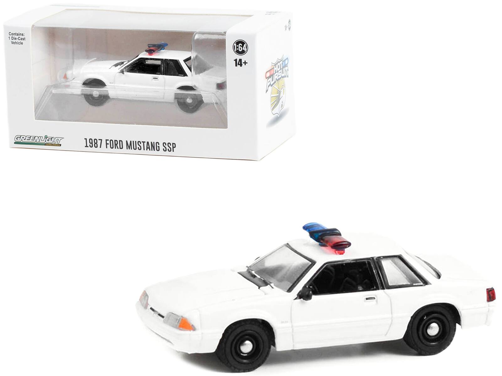 Greenlight 1987 1993 Ford Mustang SSP Police Car with Light Bar "Hot ...
