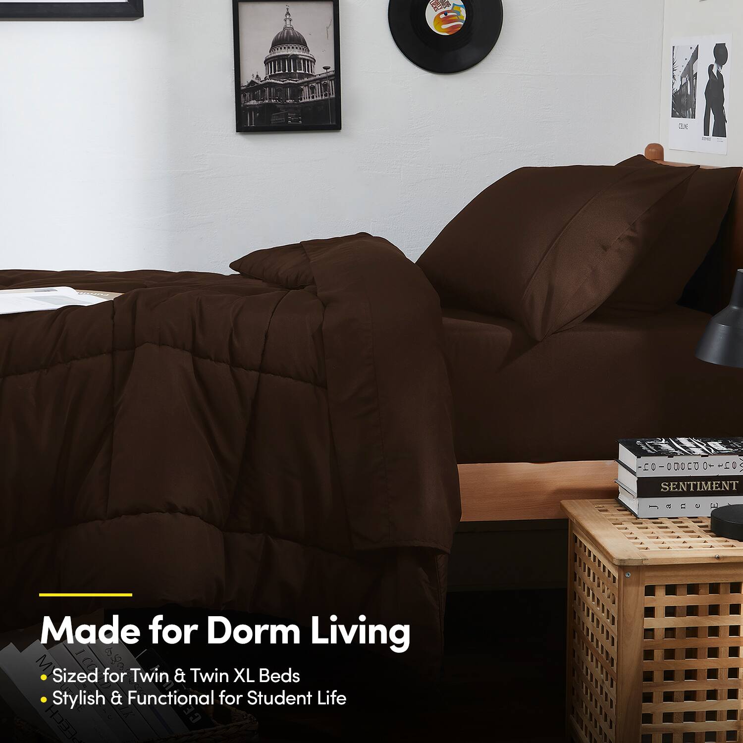 Sweet Home Collection 7PC Campus Ready Dorm Twin XL Bedding Bundle ...