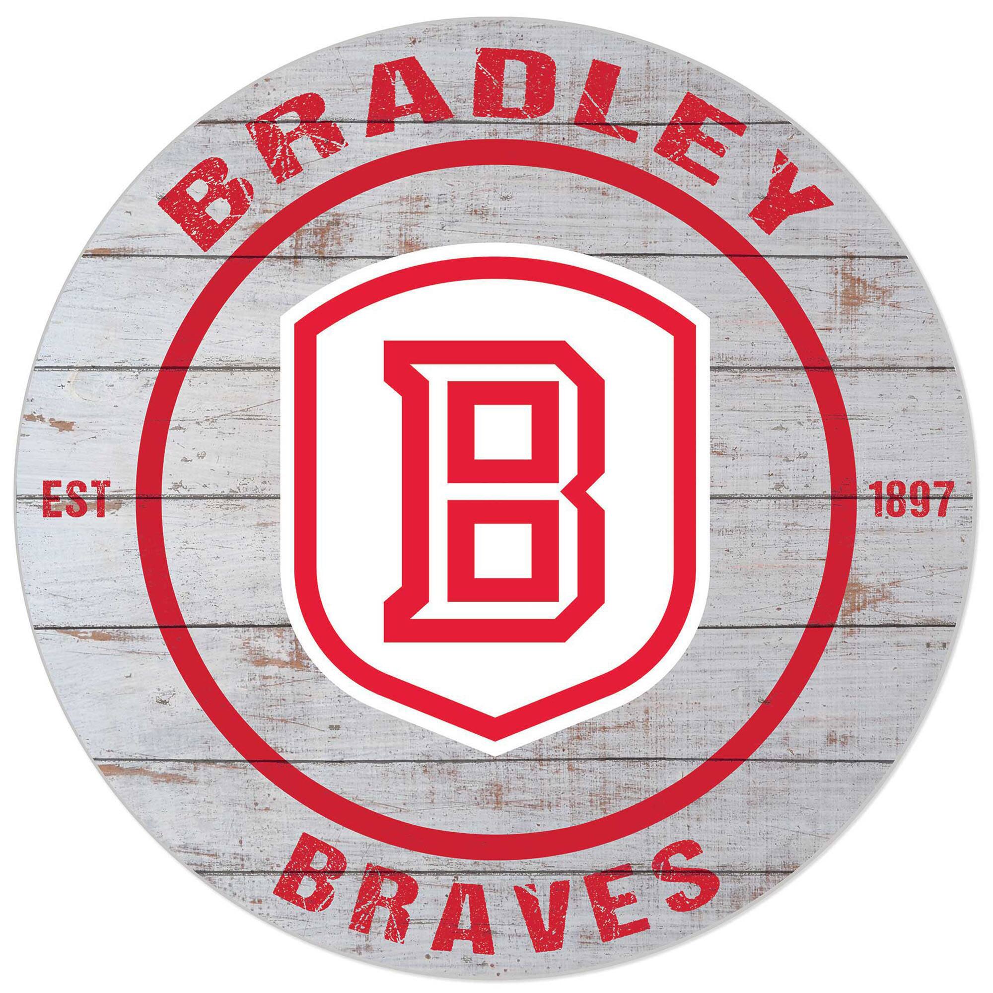 Jardine Bradley Braves 20'' x 20'' Indoor/Outdoor Weathered Circle Sign White 4952534 - Best Buy