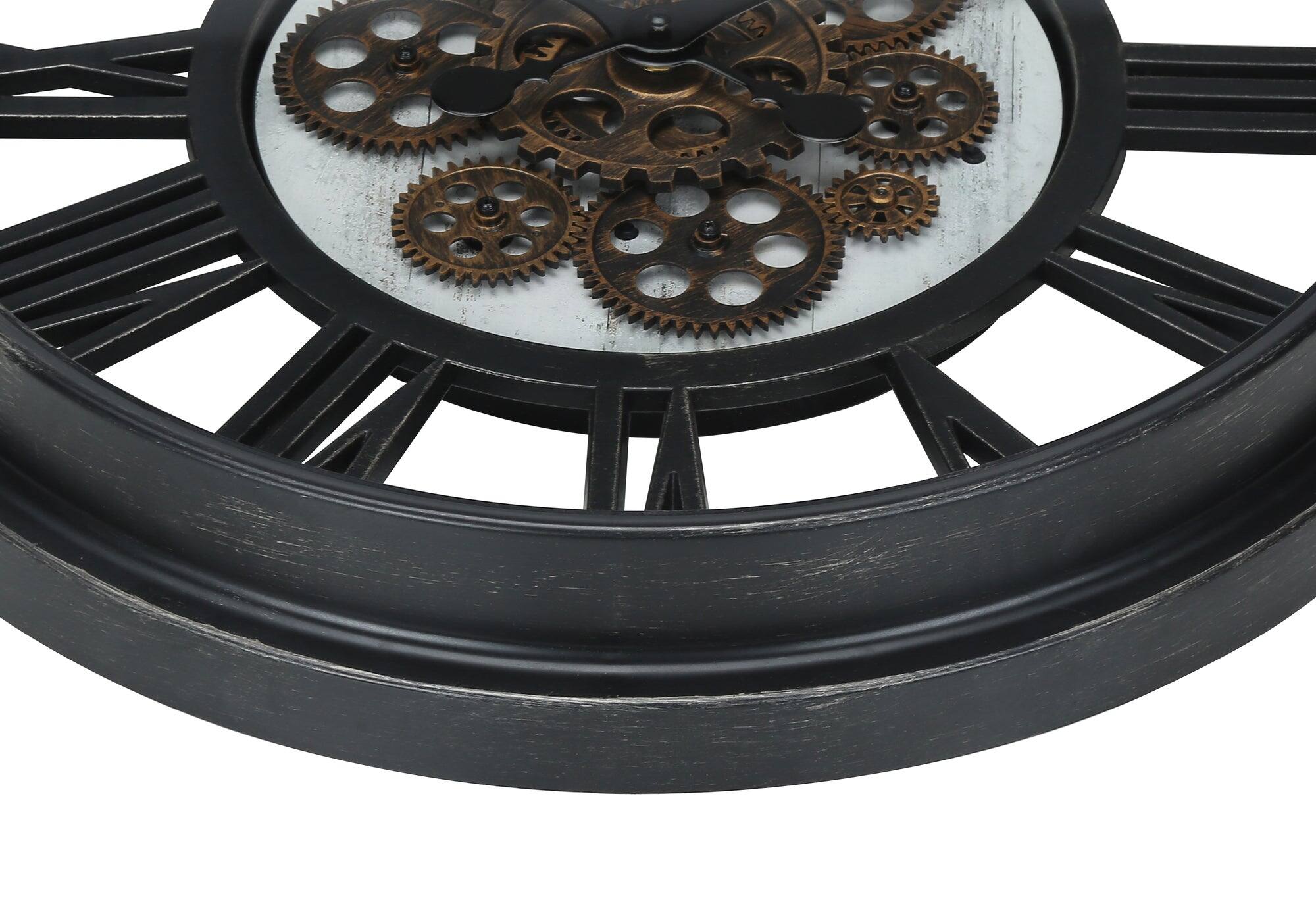 BreeBe Clocks, 20' Round, Gear Mechanism, Wall Clock, Transitional ...