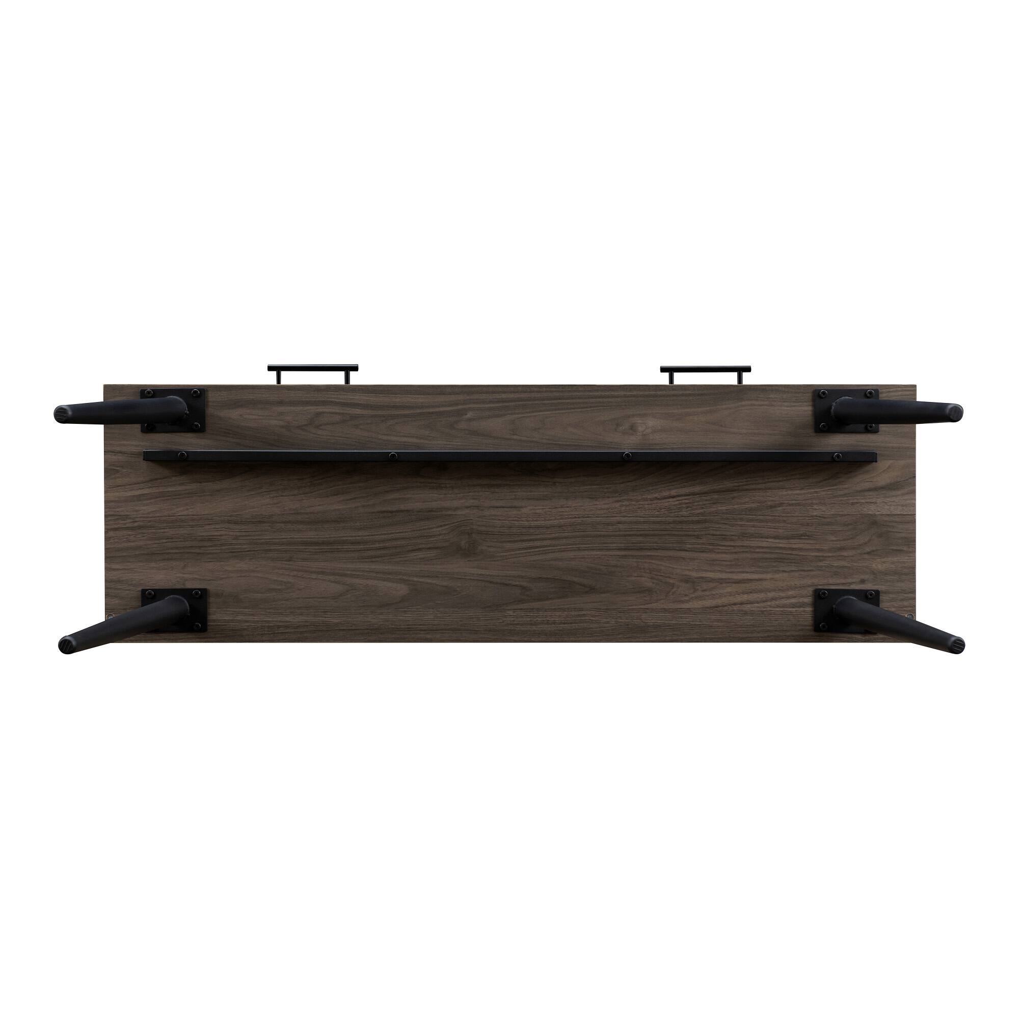 Best Buy: Walker Edison Contemporary 2-Drawer Entry Table with Glass ...