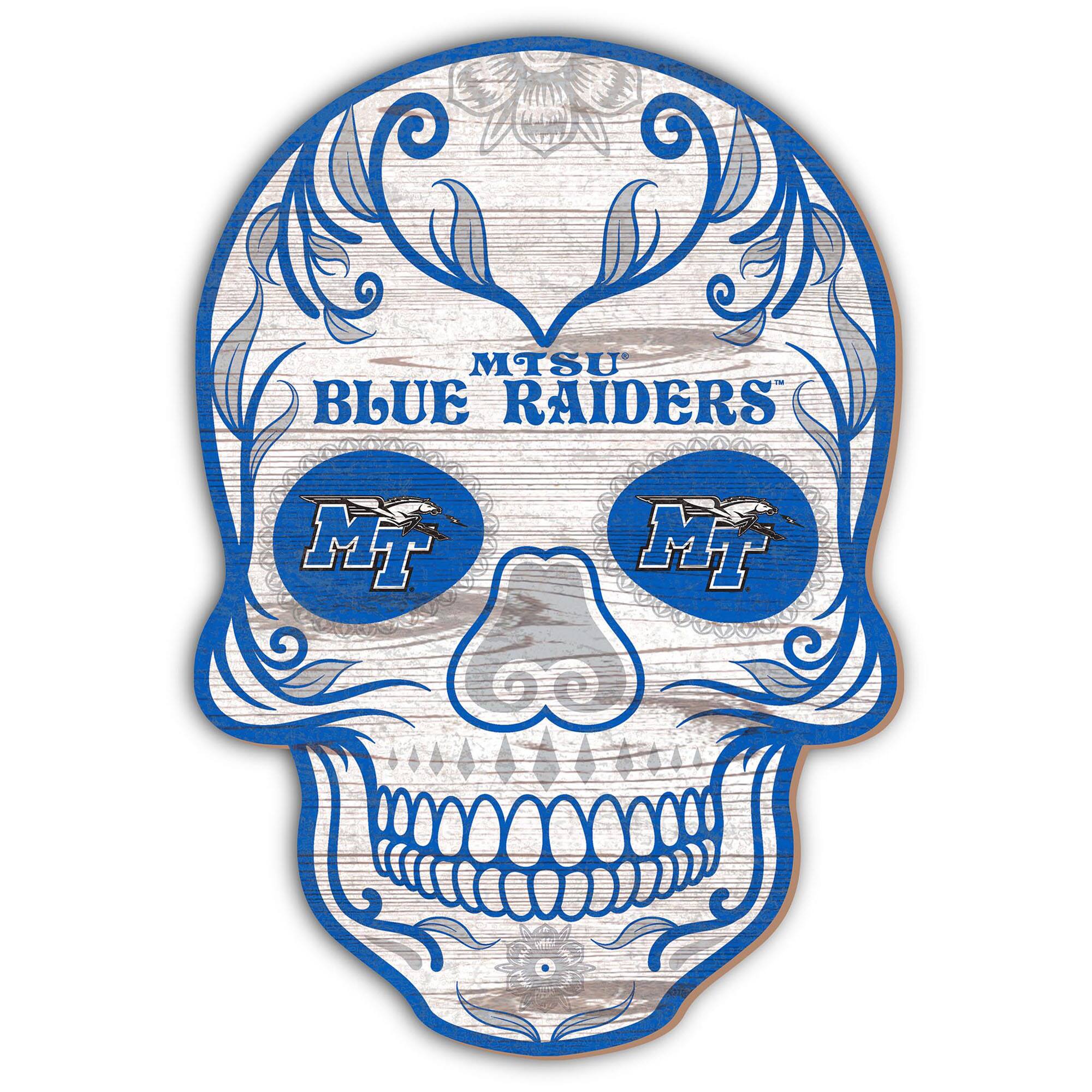 Fan Creations MTSU Blue Raiders 12'' Sugar Skull Sign Multicolor ...