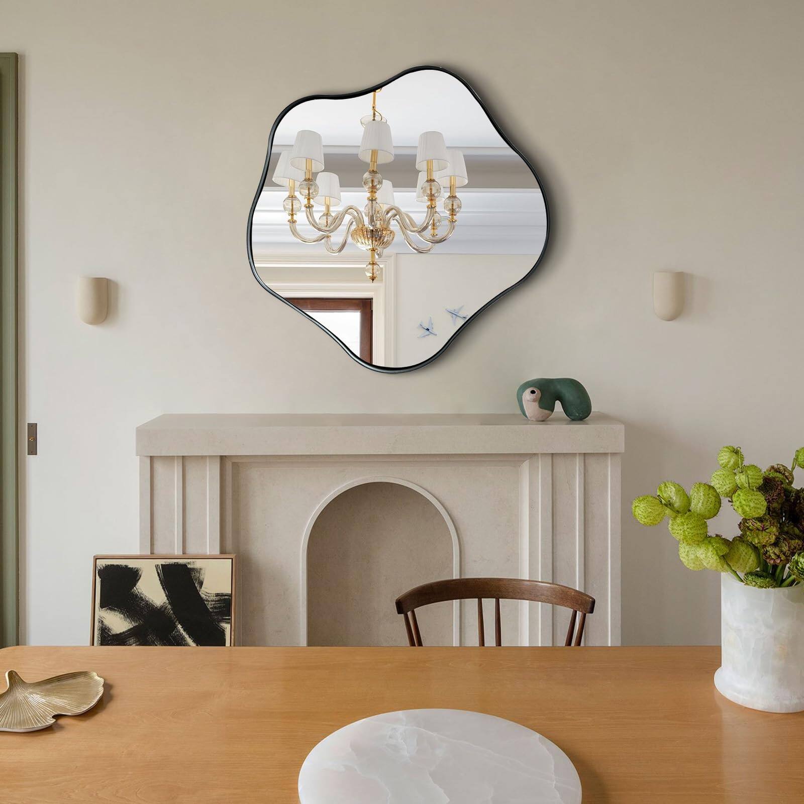 Comfort Essence Irregular Shaped Mirror 20" Asymmetrical Wall Round ...