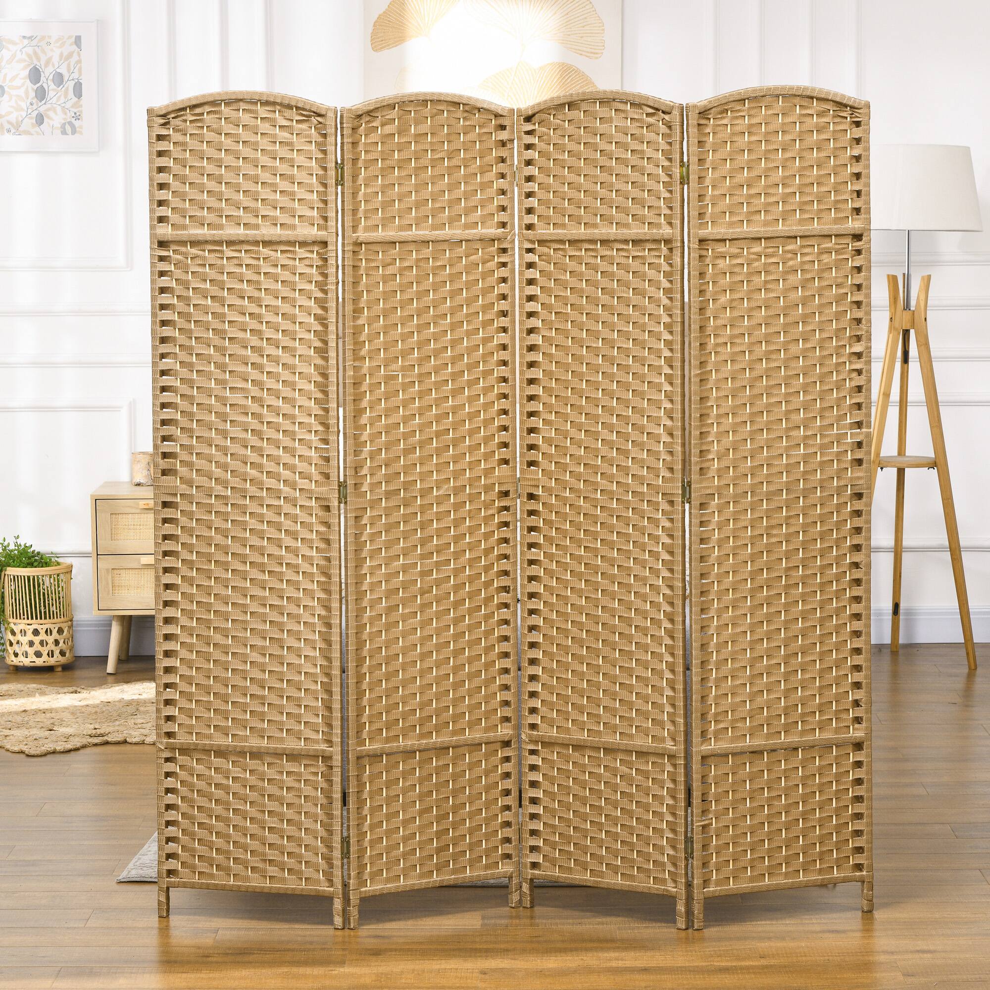 MOOSOO Room Divider, 4 Panel Folding Privacy Screen, 5.6' Tall ...