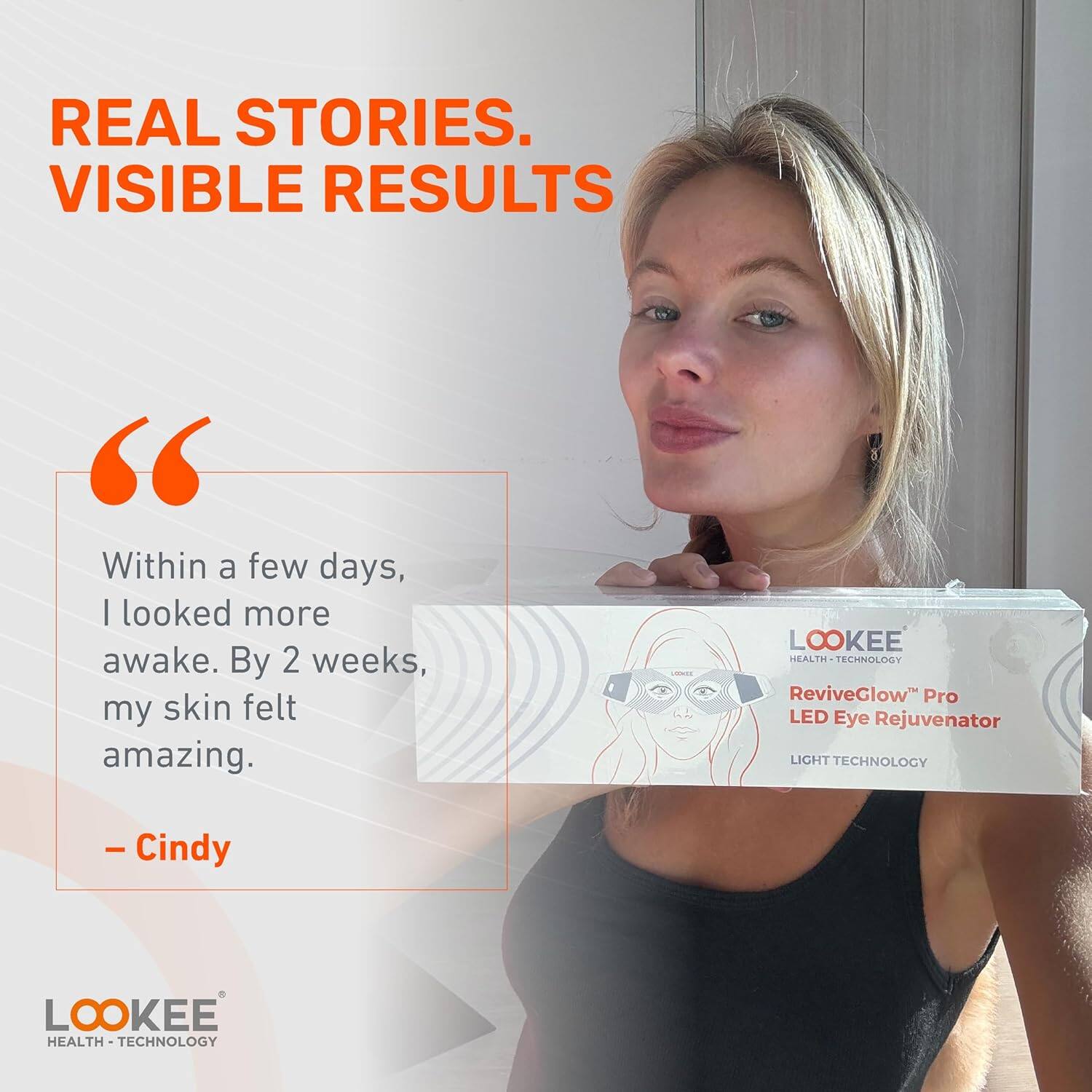 LOOKEE LOOKEE® ReviveGlow™ Pro LED Eye Rejuvenator Mask with 80 LEDs ...