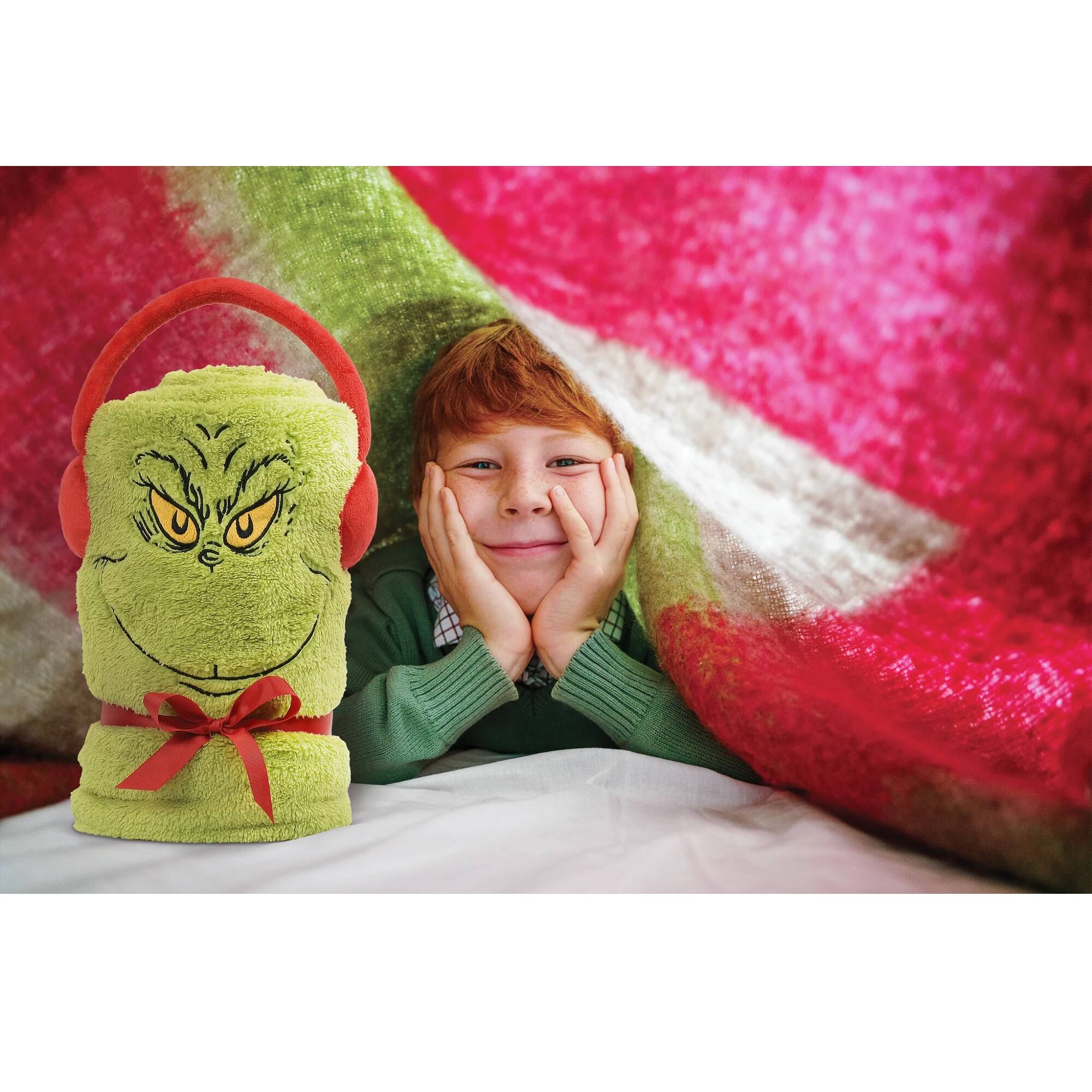 Enesco The Grinch Snowthrow Christmas Throw Blanket Green 35269858 ...