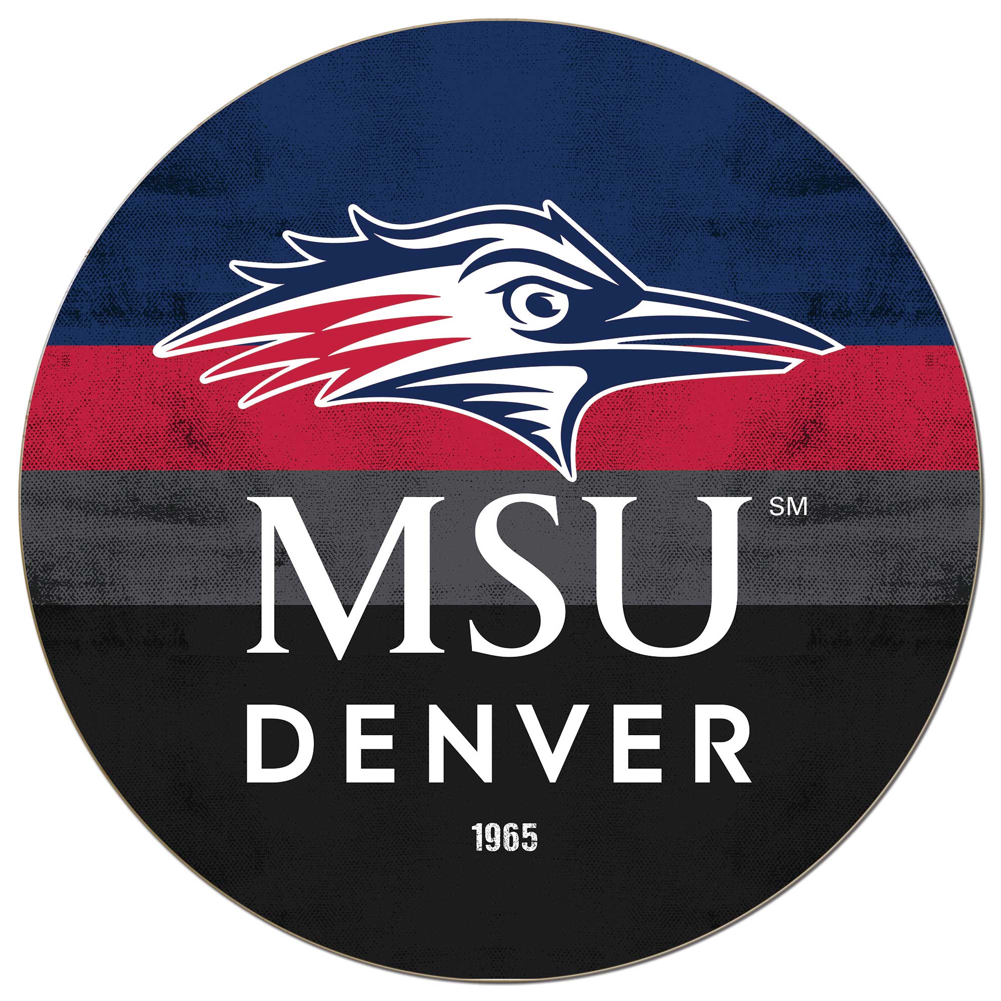 Jardine MSU Denver Roadrunners 20'' x 20'' Retro Logo Circle Sign Navy ...
