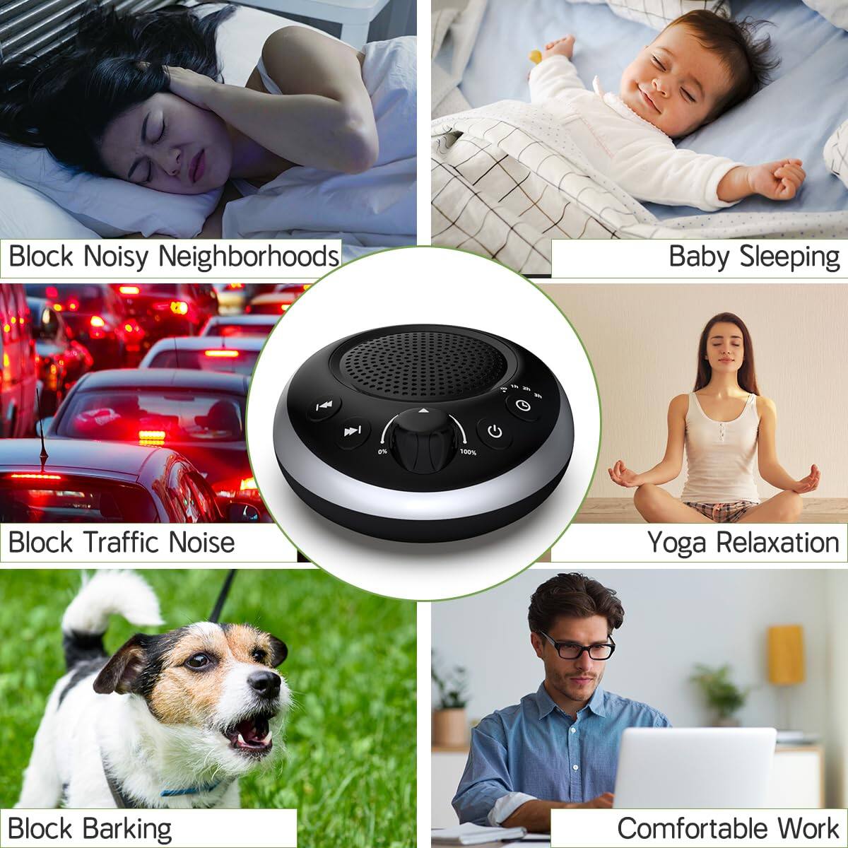 Pacoar Cade Sound Machine Loud White Noise Nonstop Brown Sounds Adults ...
