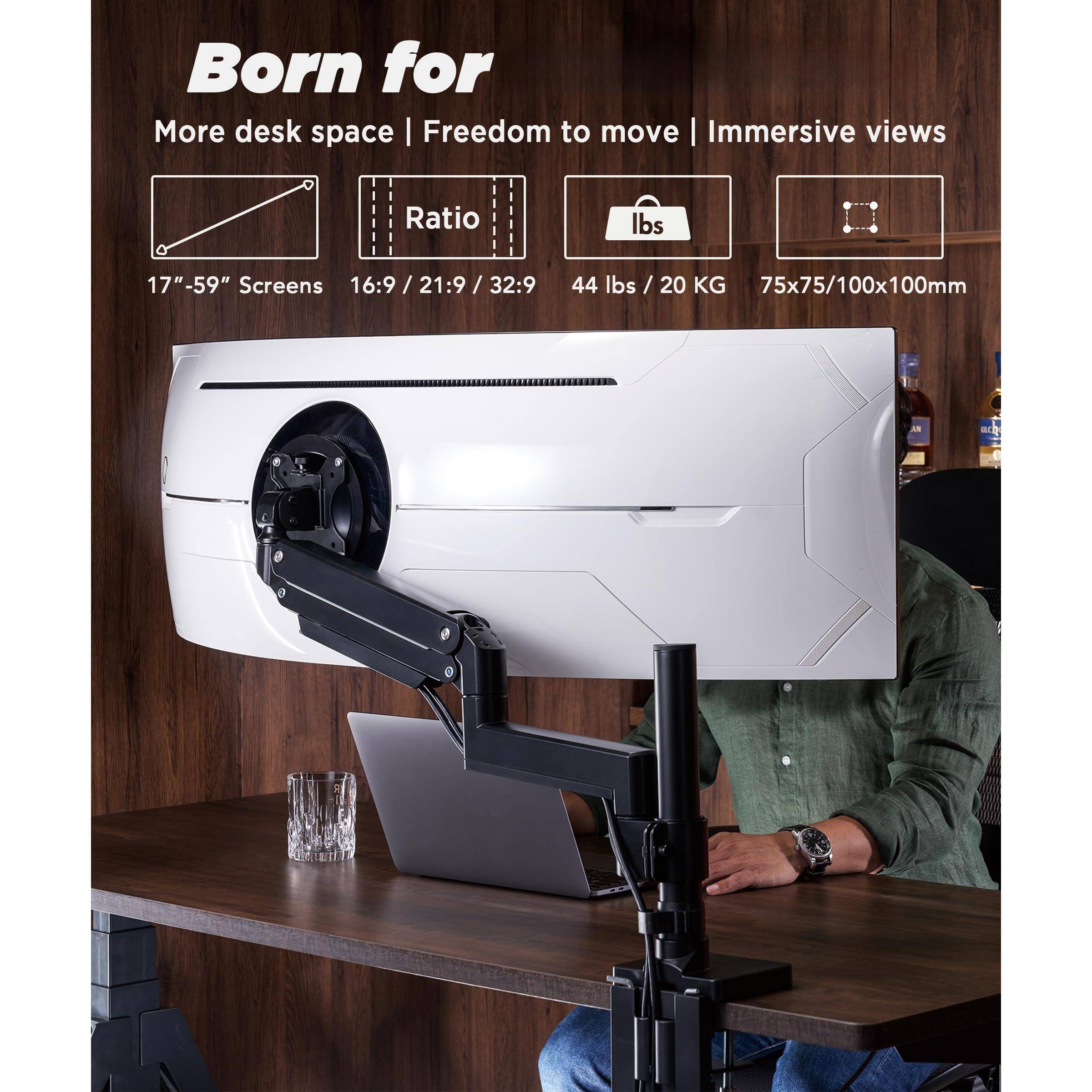 Hirose Alice Heavy Duty Monitor Arm For Ultrawide Monitors Up To 57 ...