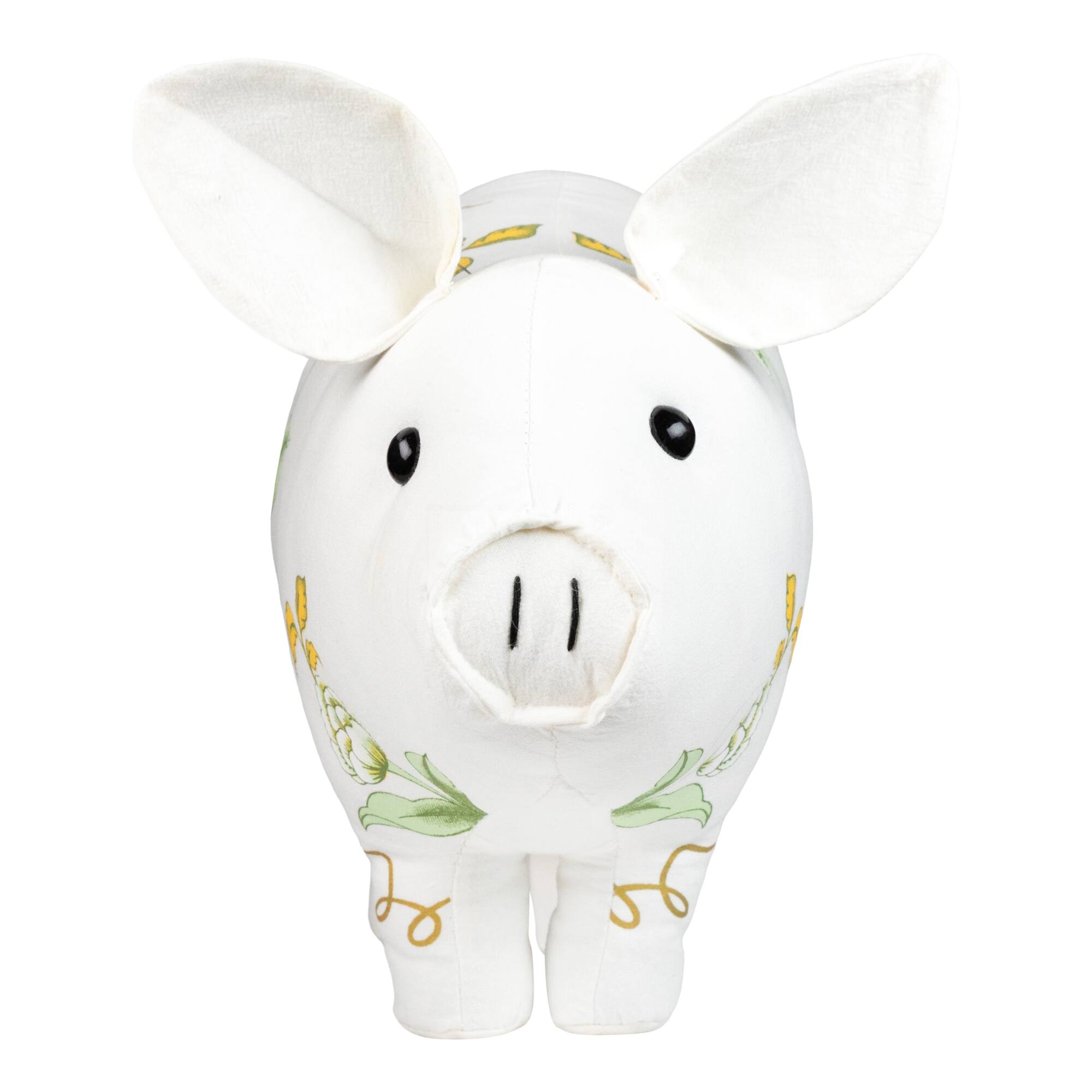 Northlight Soft Floral Standing Pig Spring Decoration 13.25" Green and ...