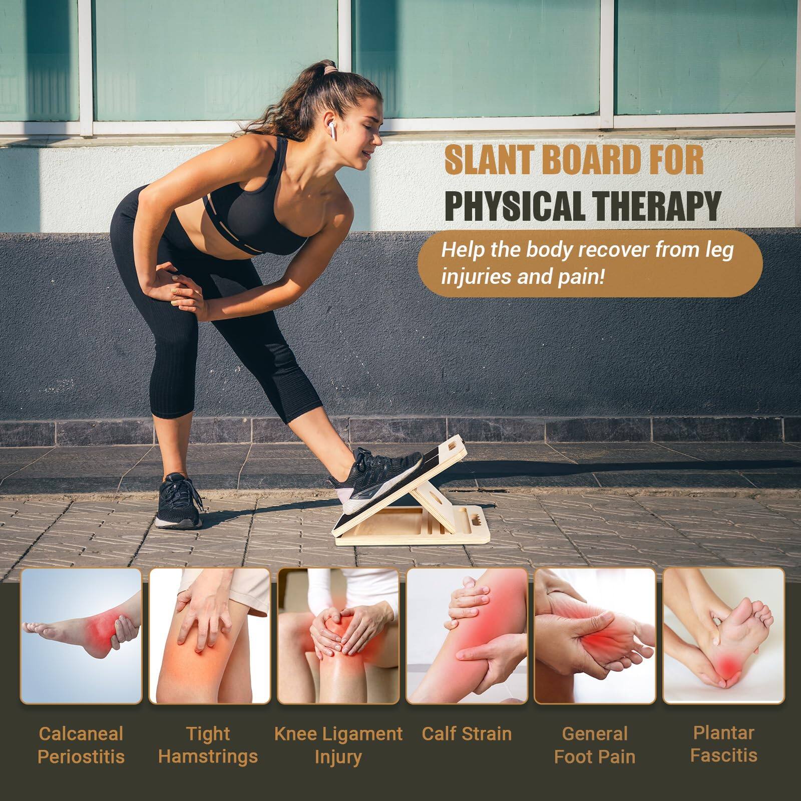 ThinkLink Electronic Wooden Slant Board For Stretching Portable ...