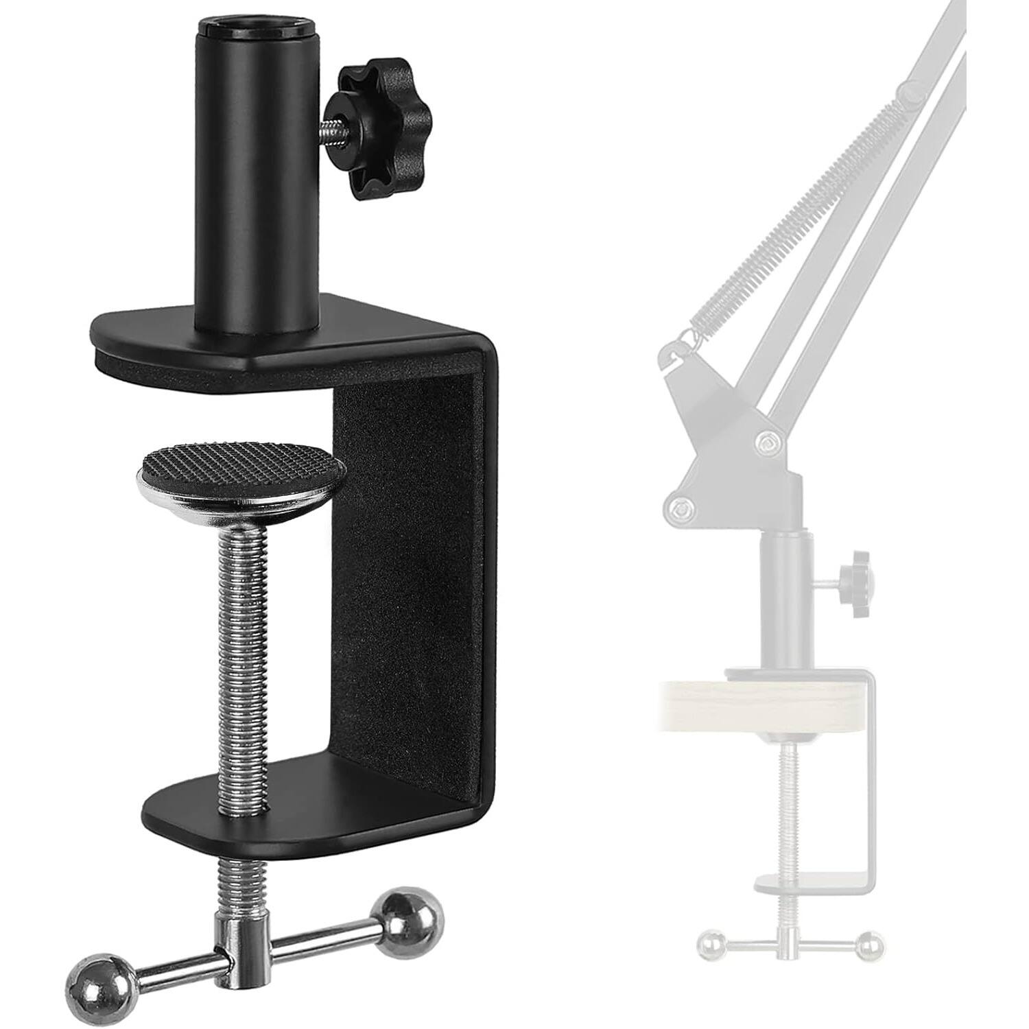 PARKER SLATER Metal Table Mount Clamp for Microphone Stand – Fits ...