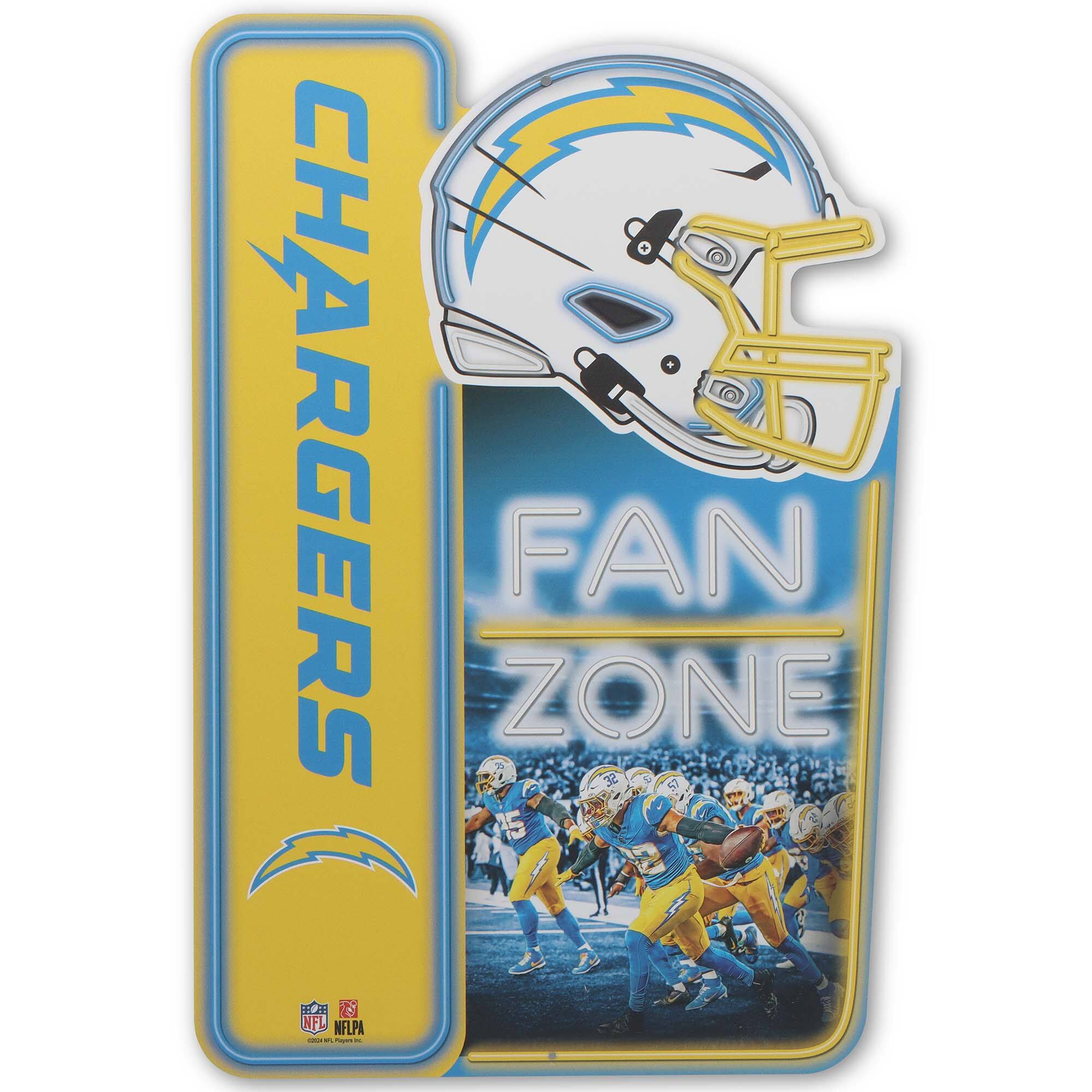 Open Road Brands Los Angeles Chargers 13" x 19.5" Fan Zone Metal Sign ...