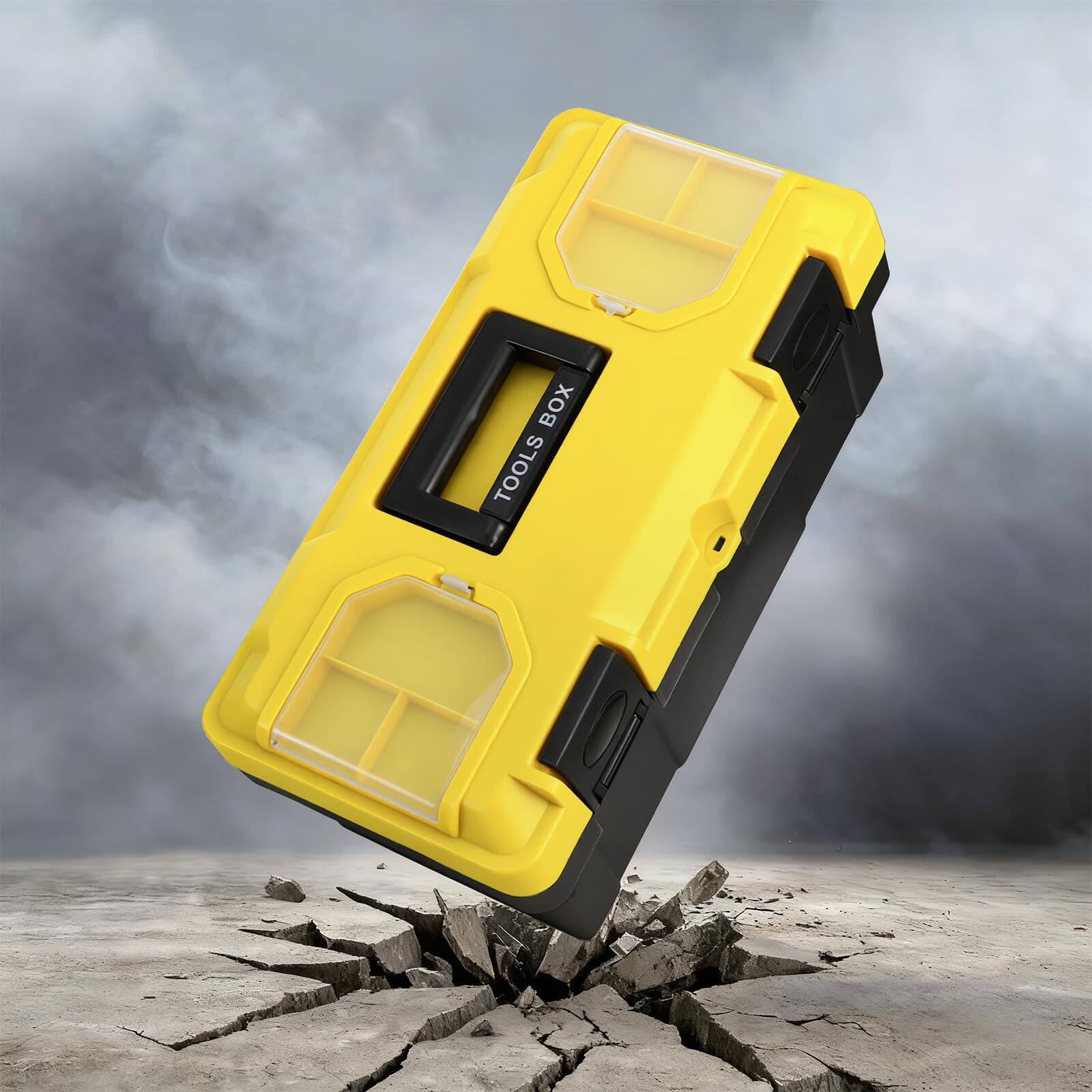 Fabibe 16 Inch Plastic Tool Box With Handle Portable Toolbox Removable Tray And Lockable Design ...