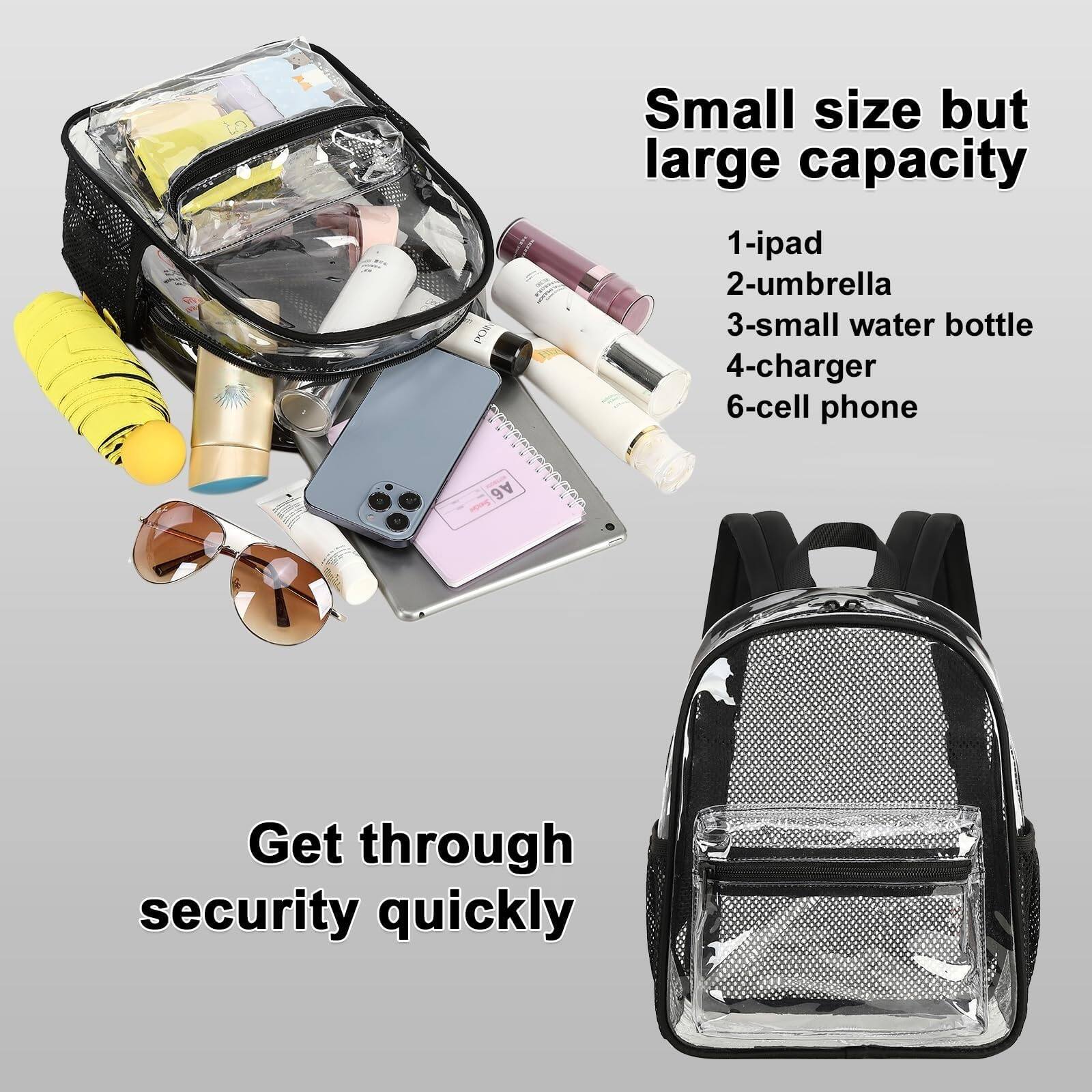 Stamp n Camp Mini Clear Backpack For Stadium Events Approved Small Bag ...
