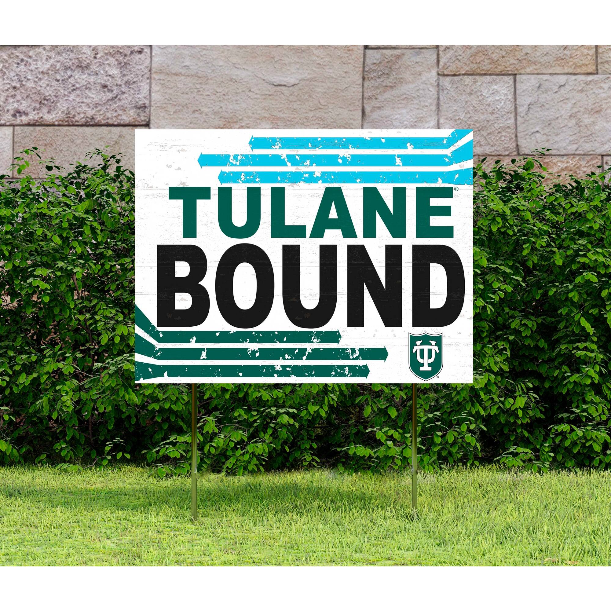 Jardine Tulane Green Wave 18" x 24" Bound Yard Sign White 200047610 ...