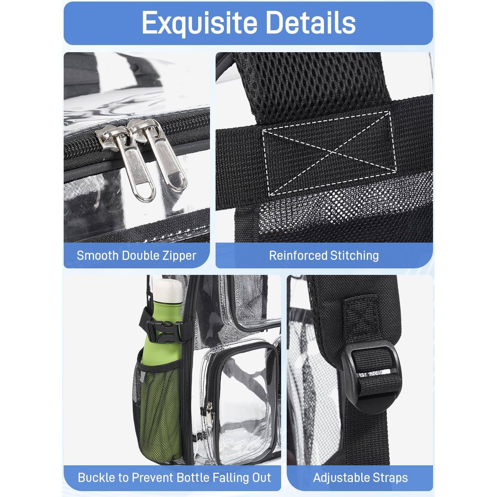 Stamp n Camp Heavy Duty Clear Backpack For Women Men Large Tpu Bookbag ...