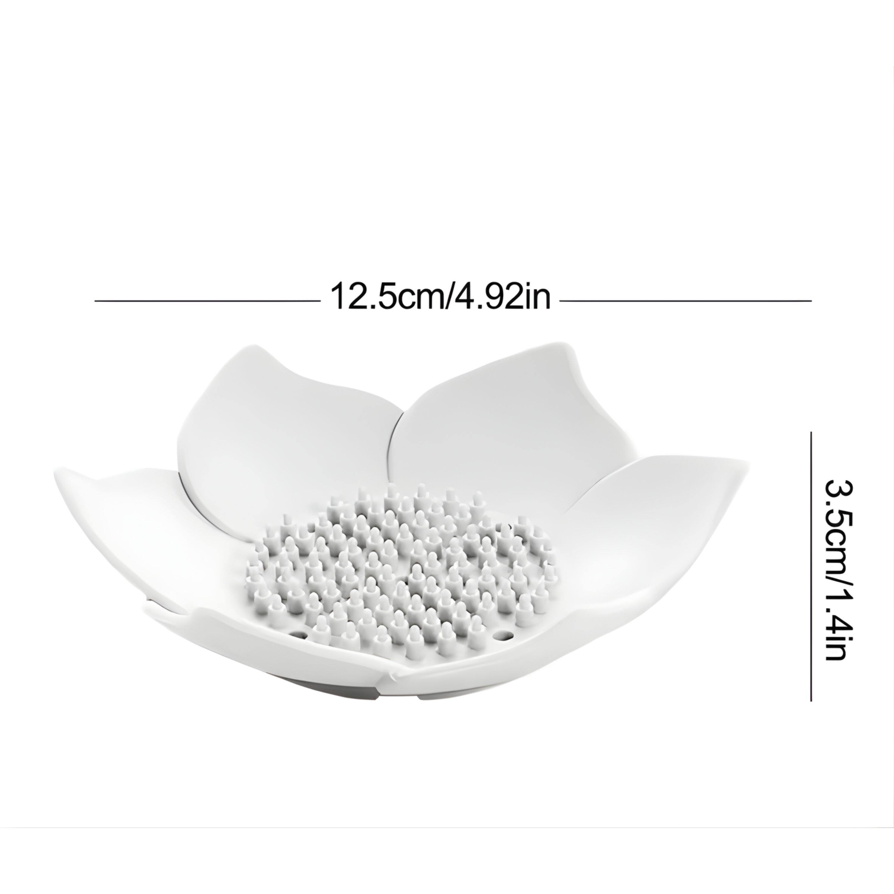 Kitcheniva Silicone Self Draining Flower Soap Dish 2 Pcs, White M0112 ...