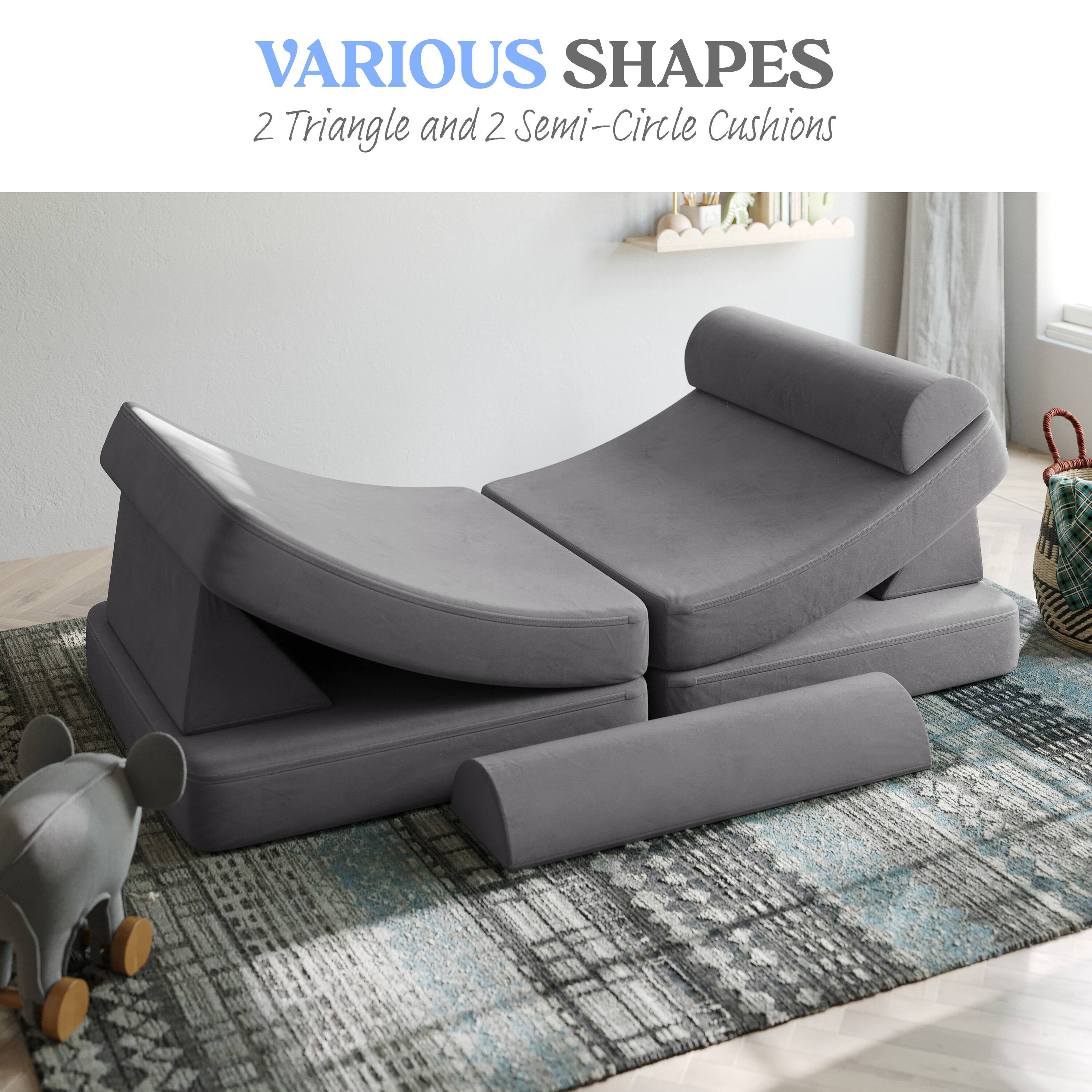 Emma + Oliver Conner Modular Play Couch for Kids with Convertible 6 ...