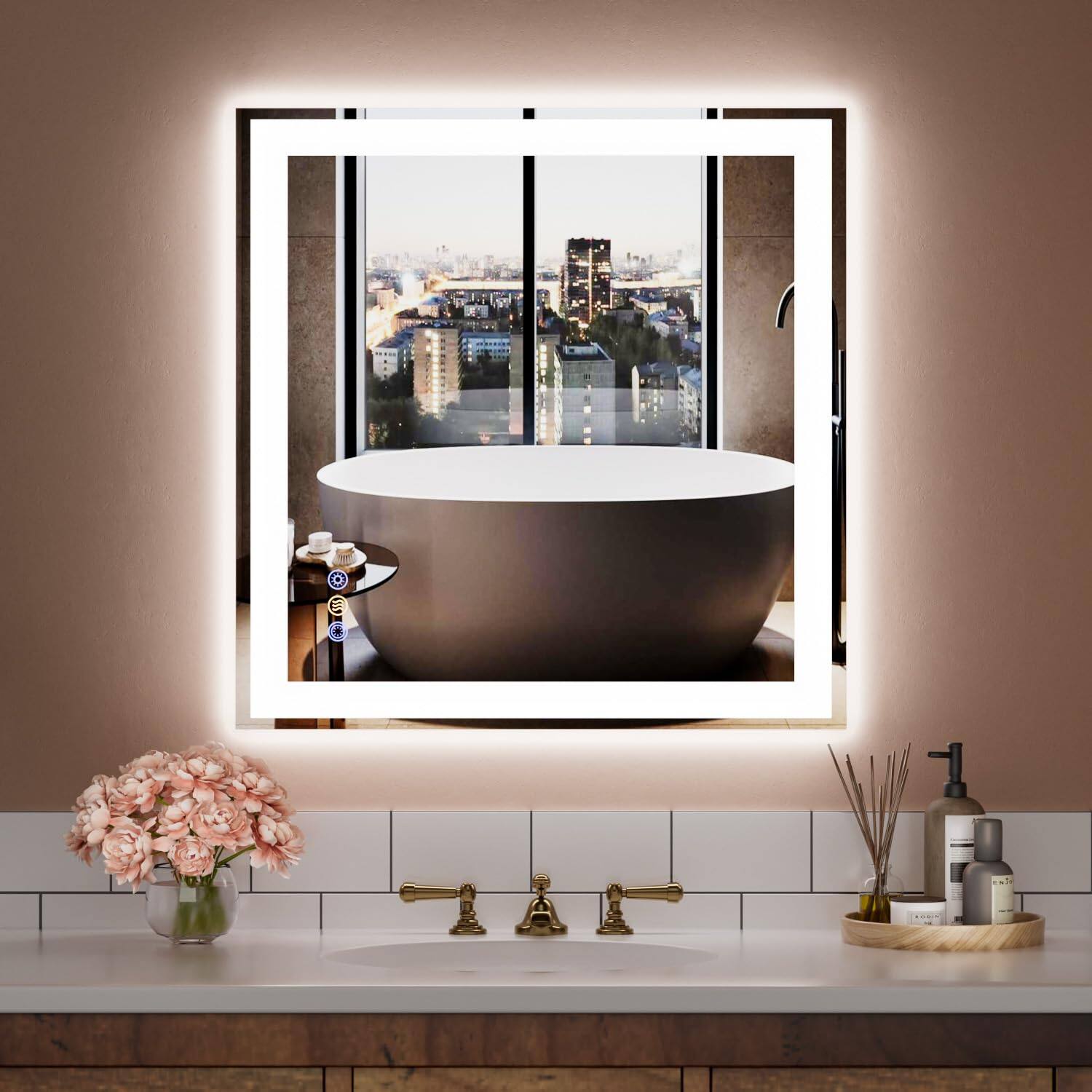 METALTON Led Mirror For Bathroom Front And Backlit Controlled ...