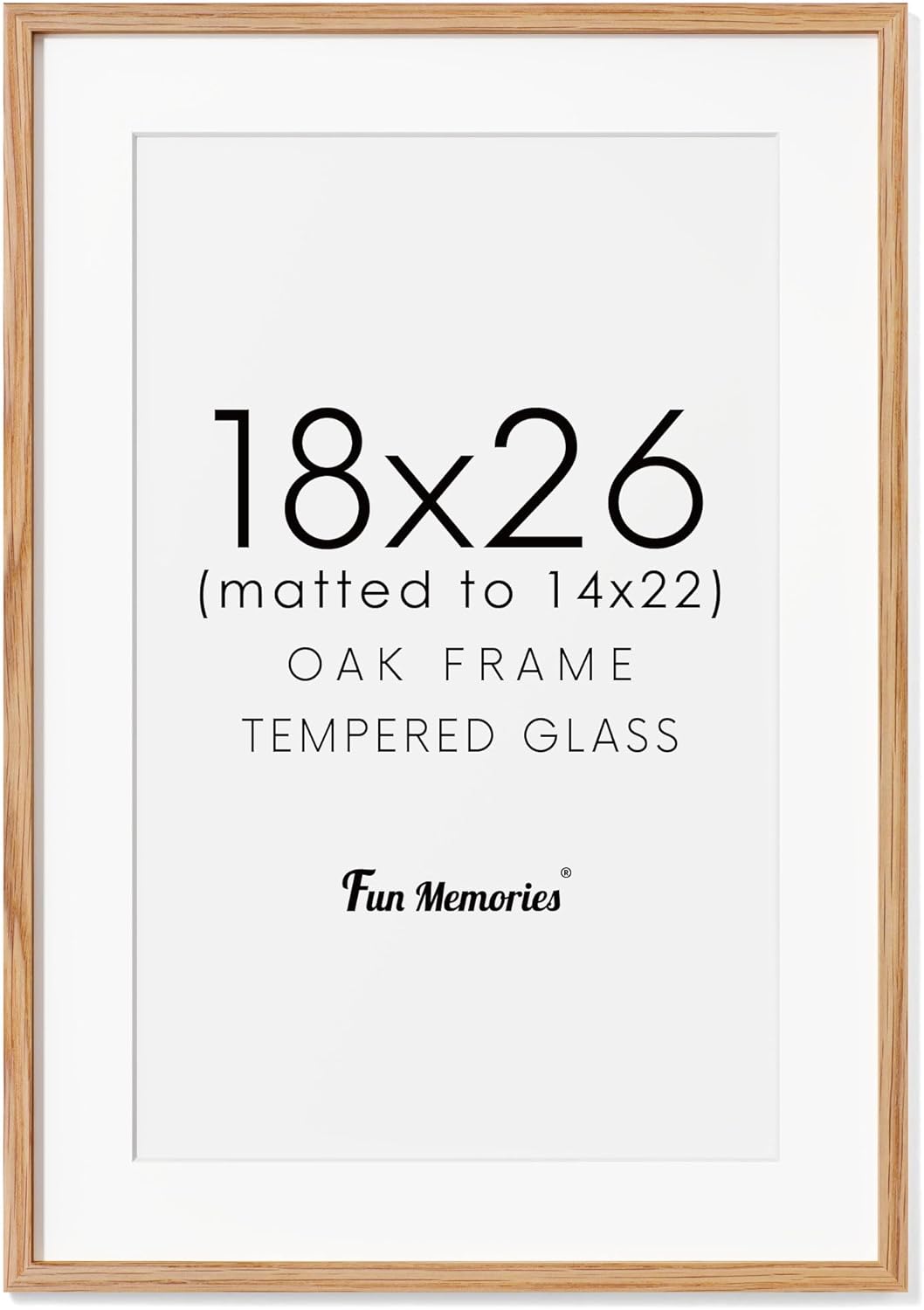 blue 18x24 Picture Frame, Solid Oak Wood 18 x 24 Frame for Wall, 18 by ...
