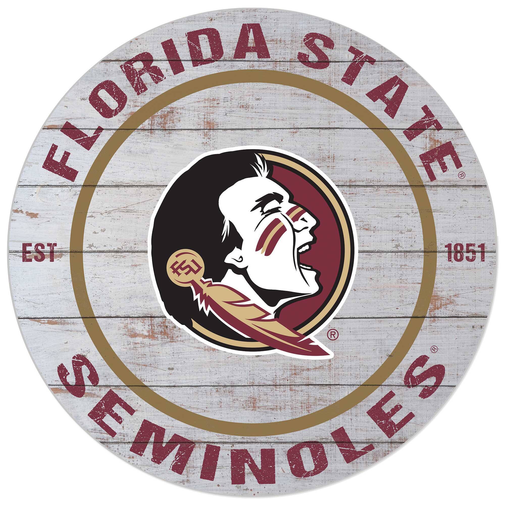 Jardine Florida State Seminoles 20'' x 20'' Indoor/Outdoor Weathered ...