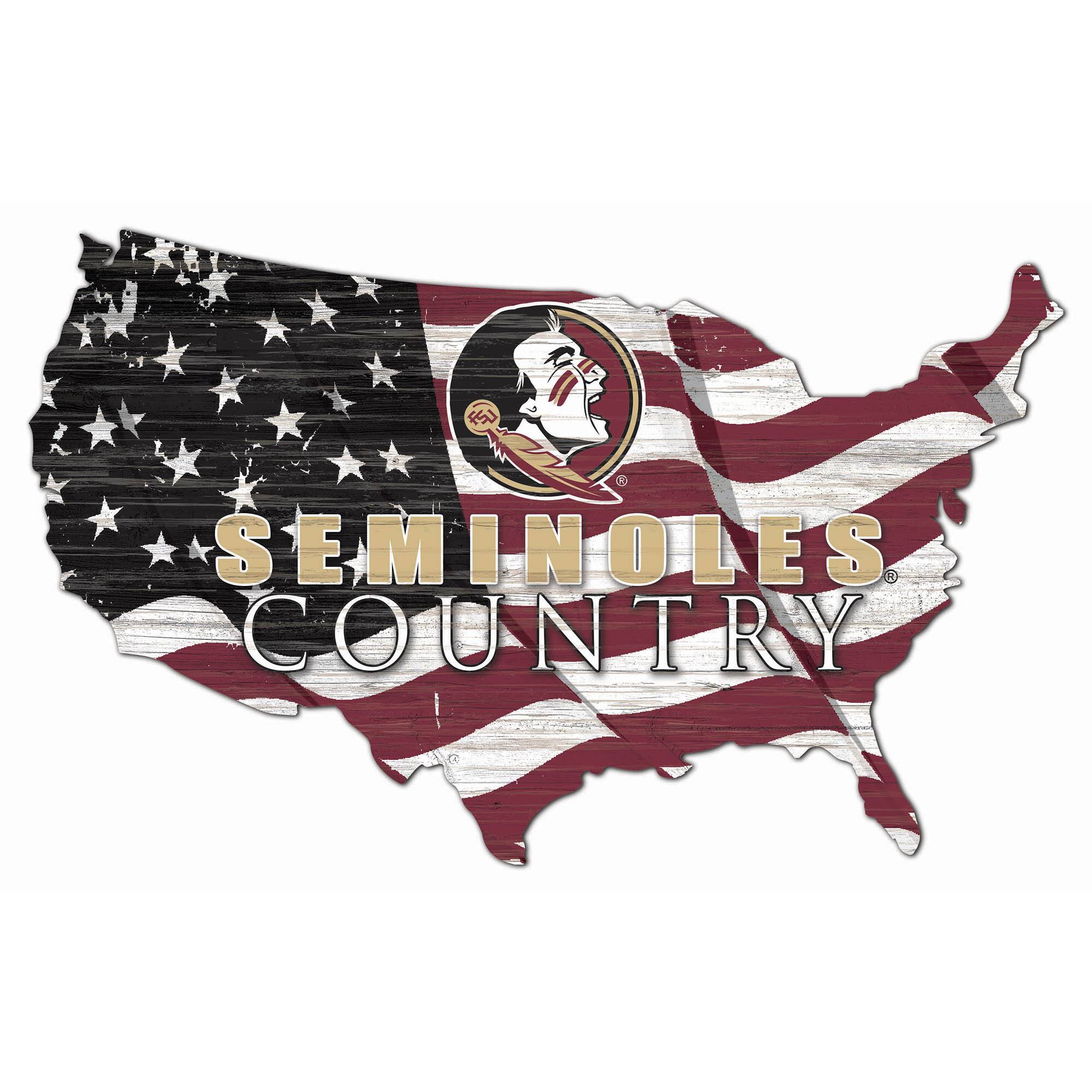 Fan Creations Florida State Seminoles USA Flag Cutout Sign Multicolor ...